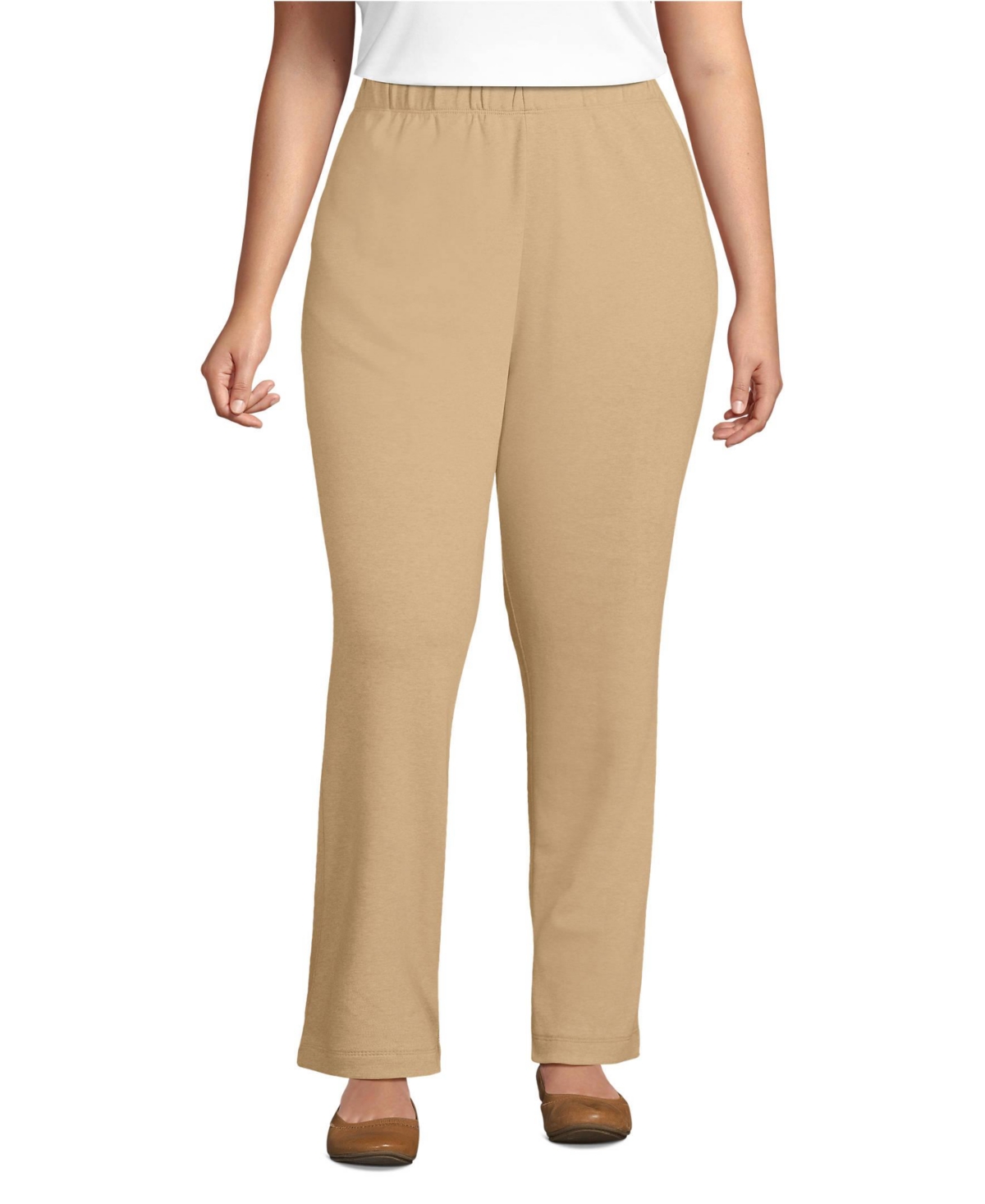 Click here for Lands End Plus Size Sport Knit High Rise Pants - F... prices
