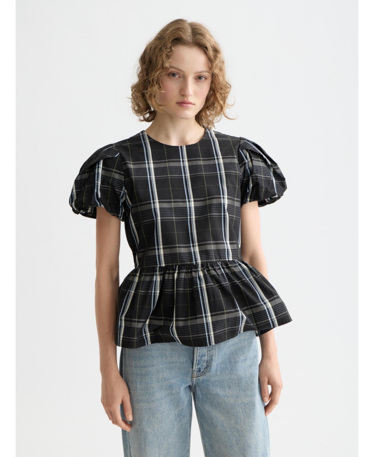 Click here for Scotch & Soda Womens Cap sleeve taffeta top with p... prices