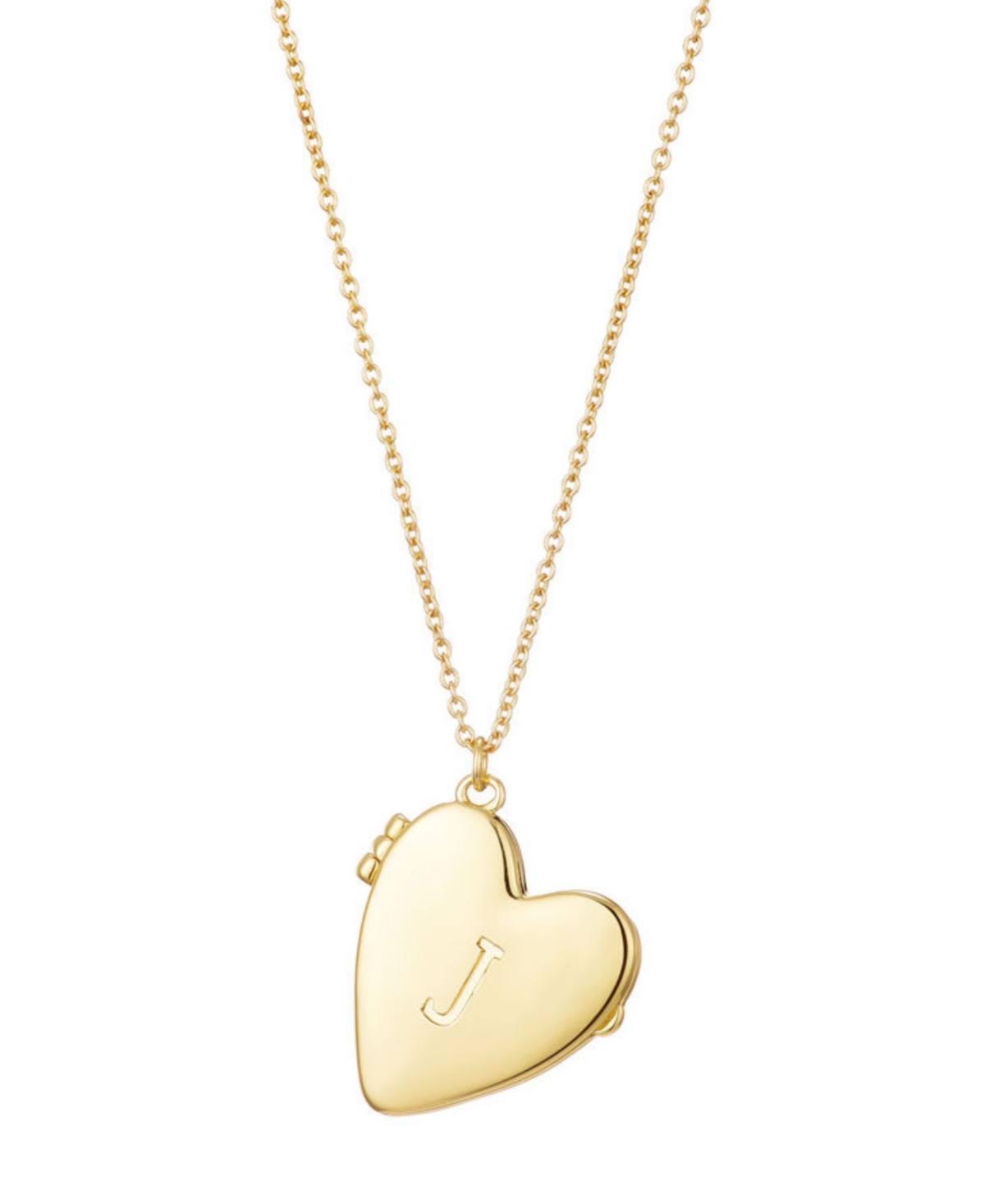 Click here for Adornia Gold Initial Heart Locket Necklace - Gold-... prices
