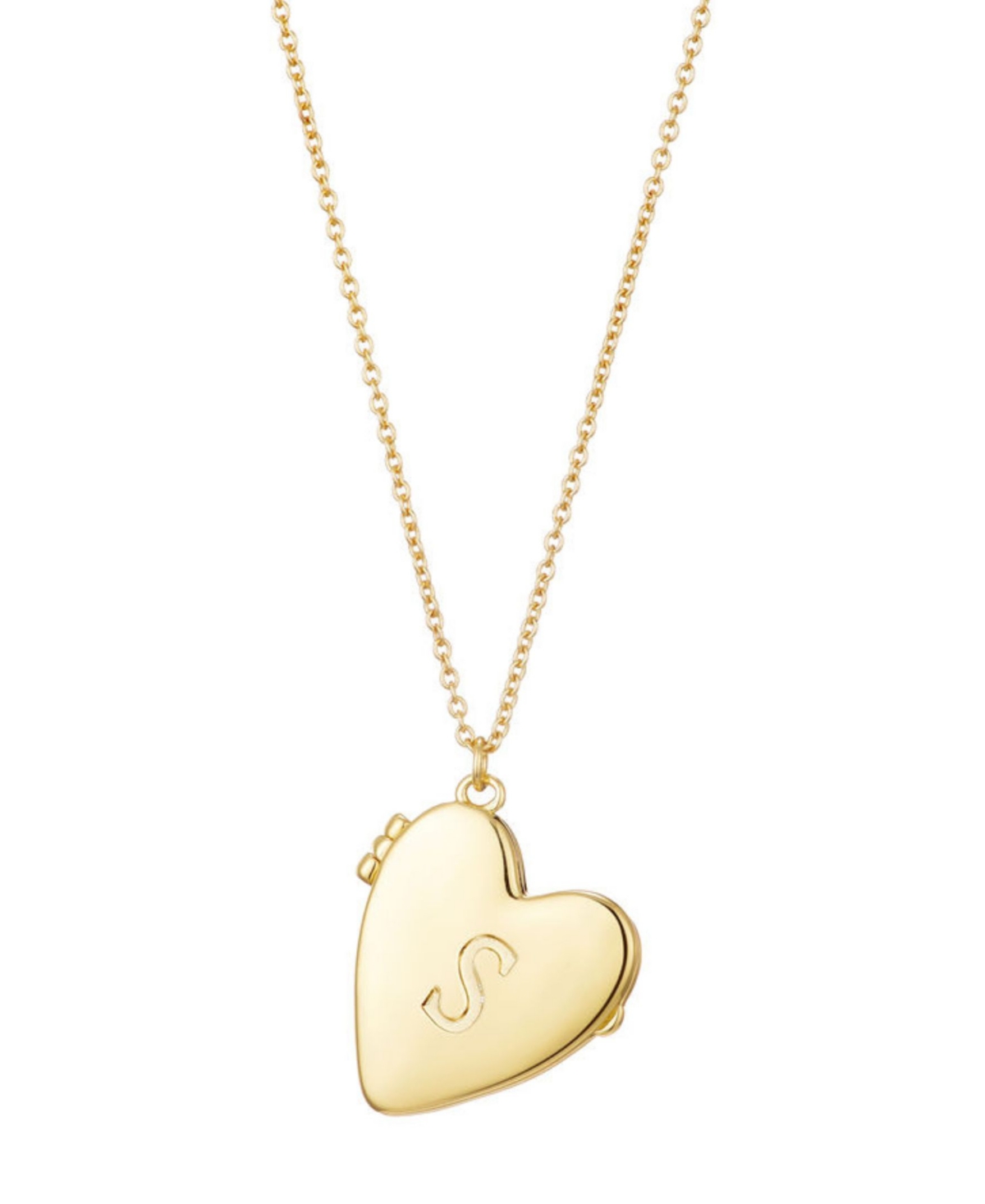 Click here for Adornia Gold Initial Heart Locket Necklace - Gold-... prices