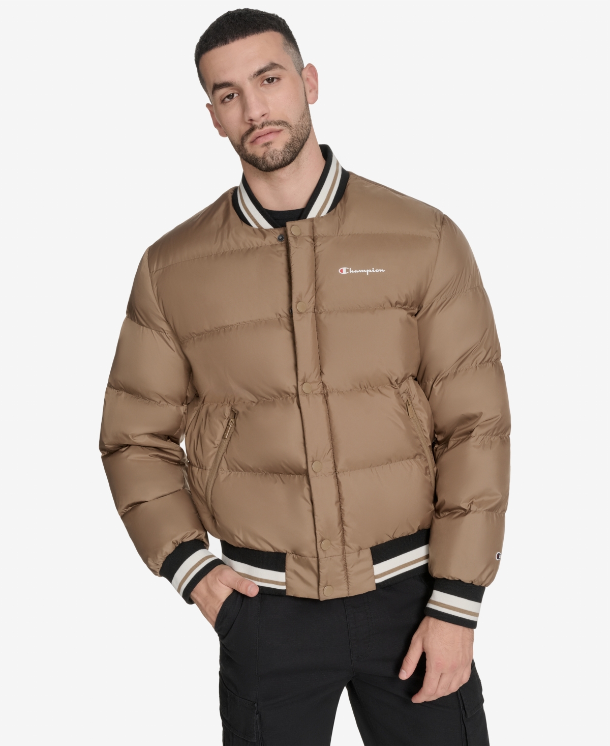 Click here for Champion Mens Quilted Varsity Puffer Jacket - Otte... prices
