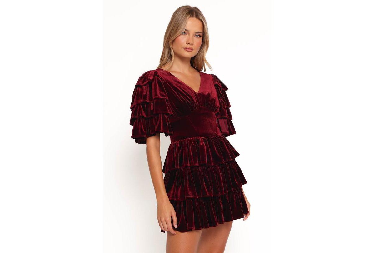 Petal and Pup Womens Agnes Mini Dress - Wine