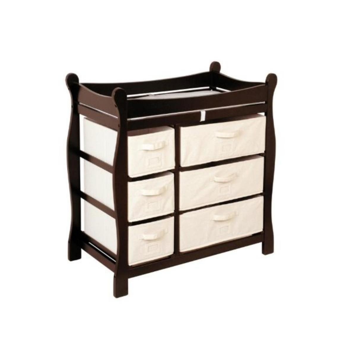 Click here for Wood Baby Changing Table with 6 Storage Baskets fo... prices
