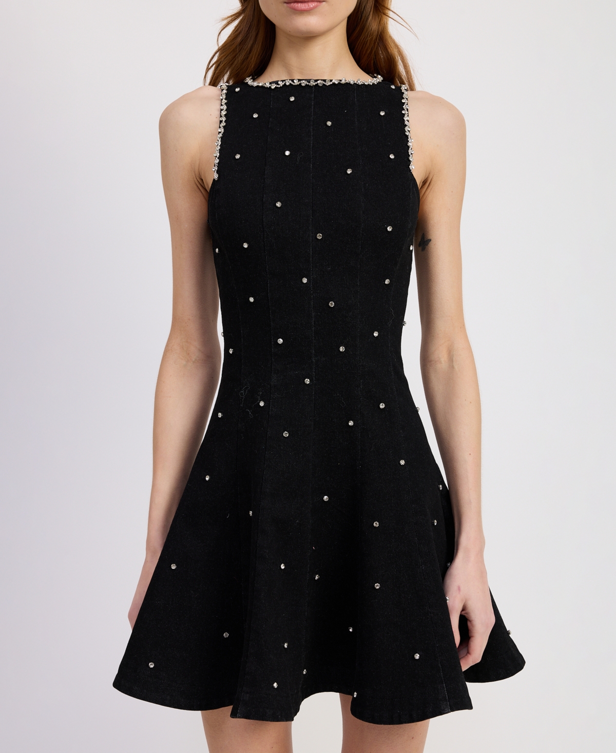 Click here for En Saison Womens Leah Embellished Sleeveless Mini... prices