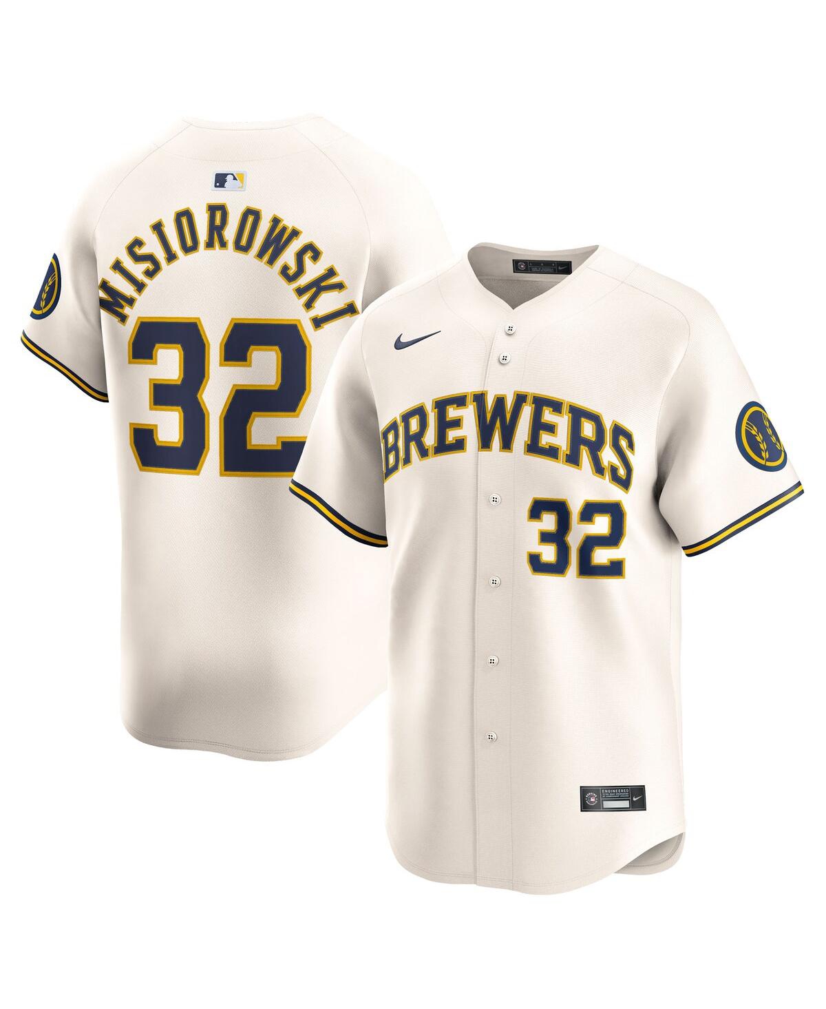 Click here for Nike Mens Jacob Misiorowski Cream Milwaukee Brewer... prices