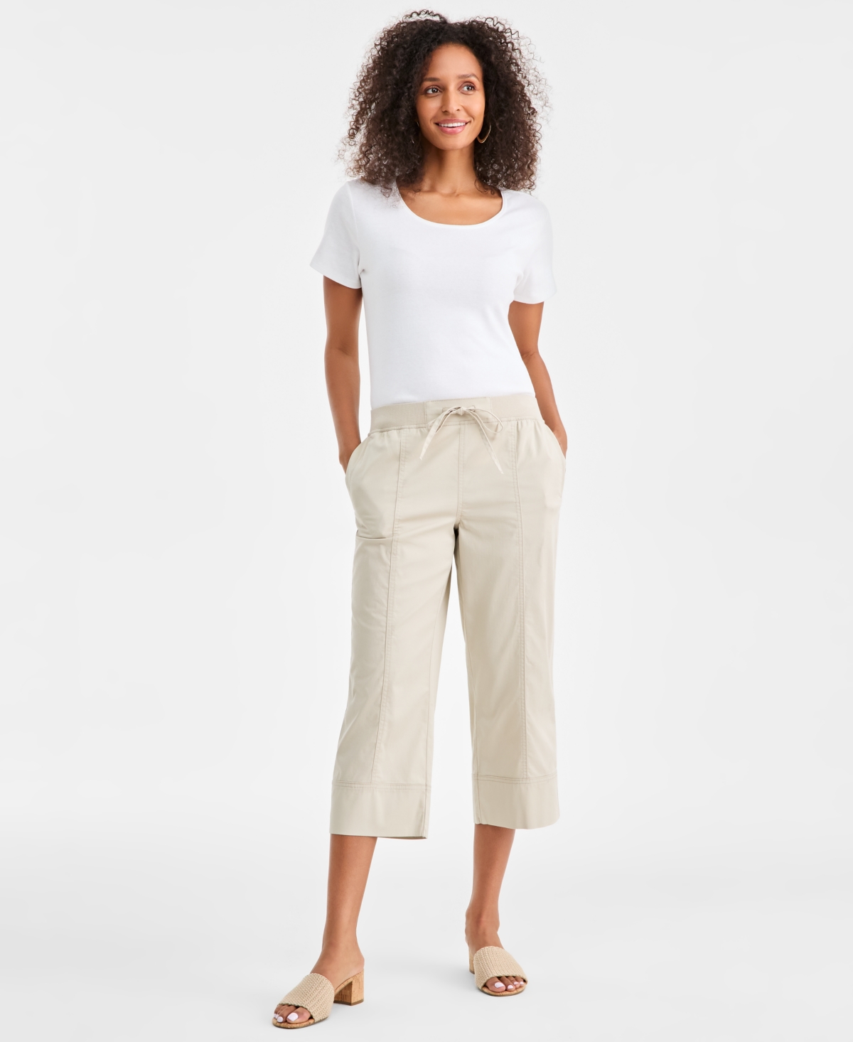 Click here for Style & Co Petite Drawstring Cuff Capri Pants - St... prices