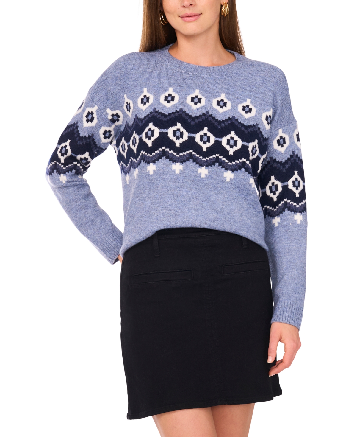 Click here for Vince Camuto Womens Fair Isle Crew Neck Sweater -... prices