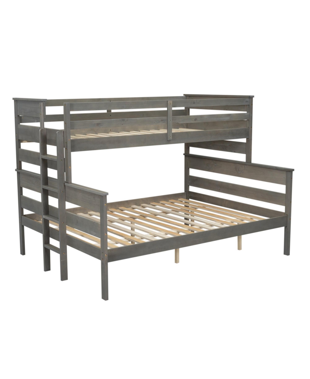 Click here for Wood Twin over Full Bunk Bed with Ladder - Grey prices