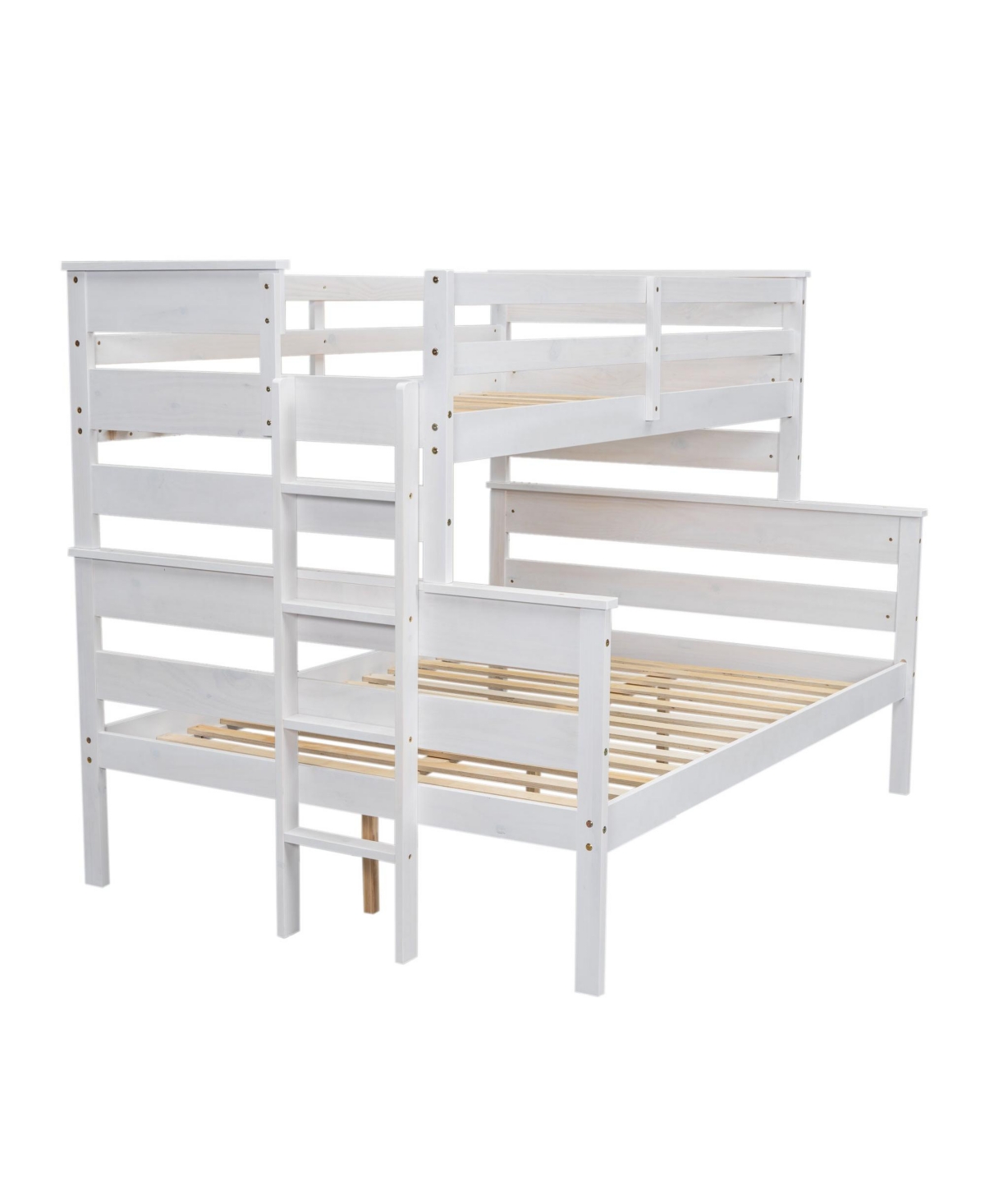 Click here for Wood Twin over Full Bunk Bed with Ladder - White prices