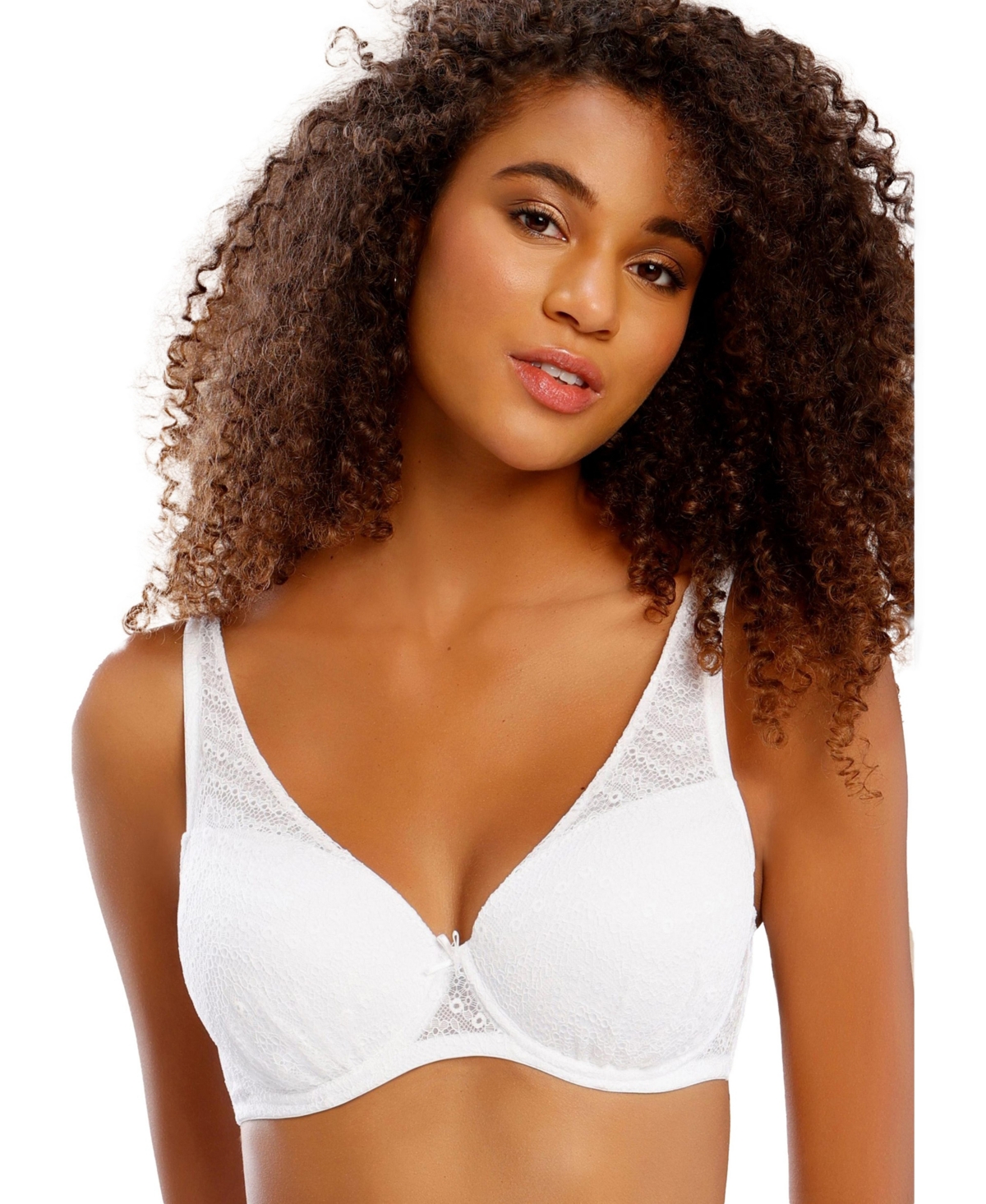 Lascana Womens Padded Plunge Bra - White