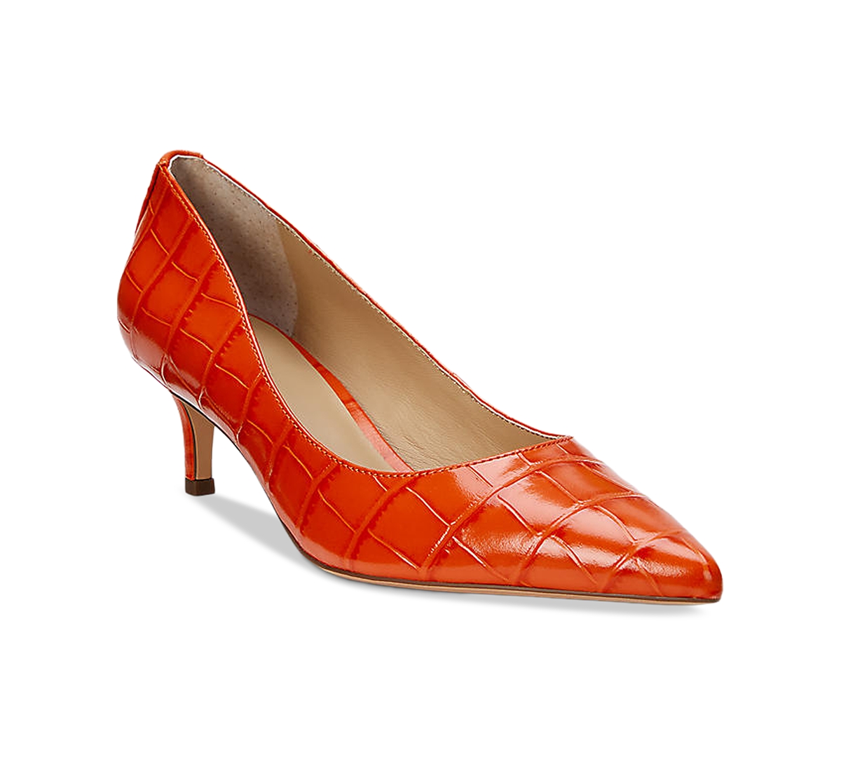 Lauren Ralph Lauren Womens Lanette Pointed Toe Pumps - Orange Lily
