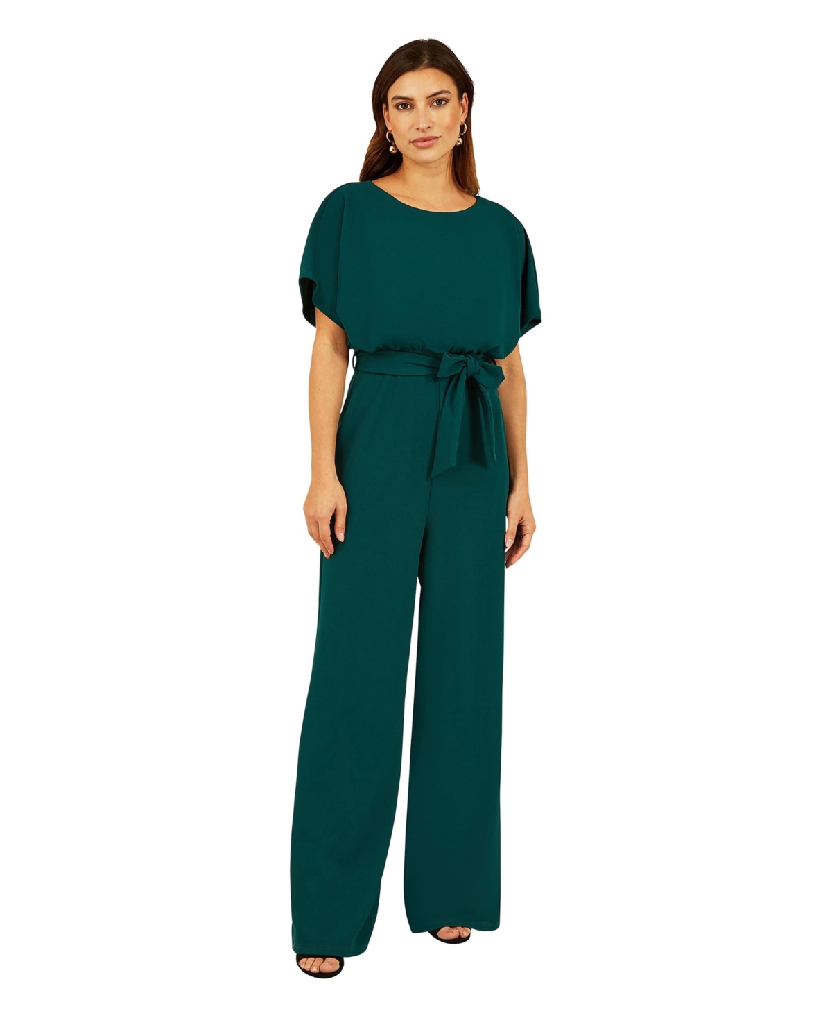Click here for Yumi Womens Batwing Stretch Jumpsuit - Green prices
