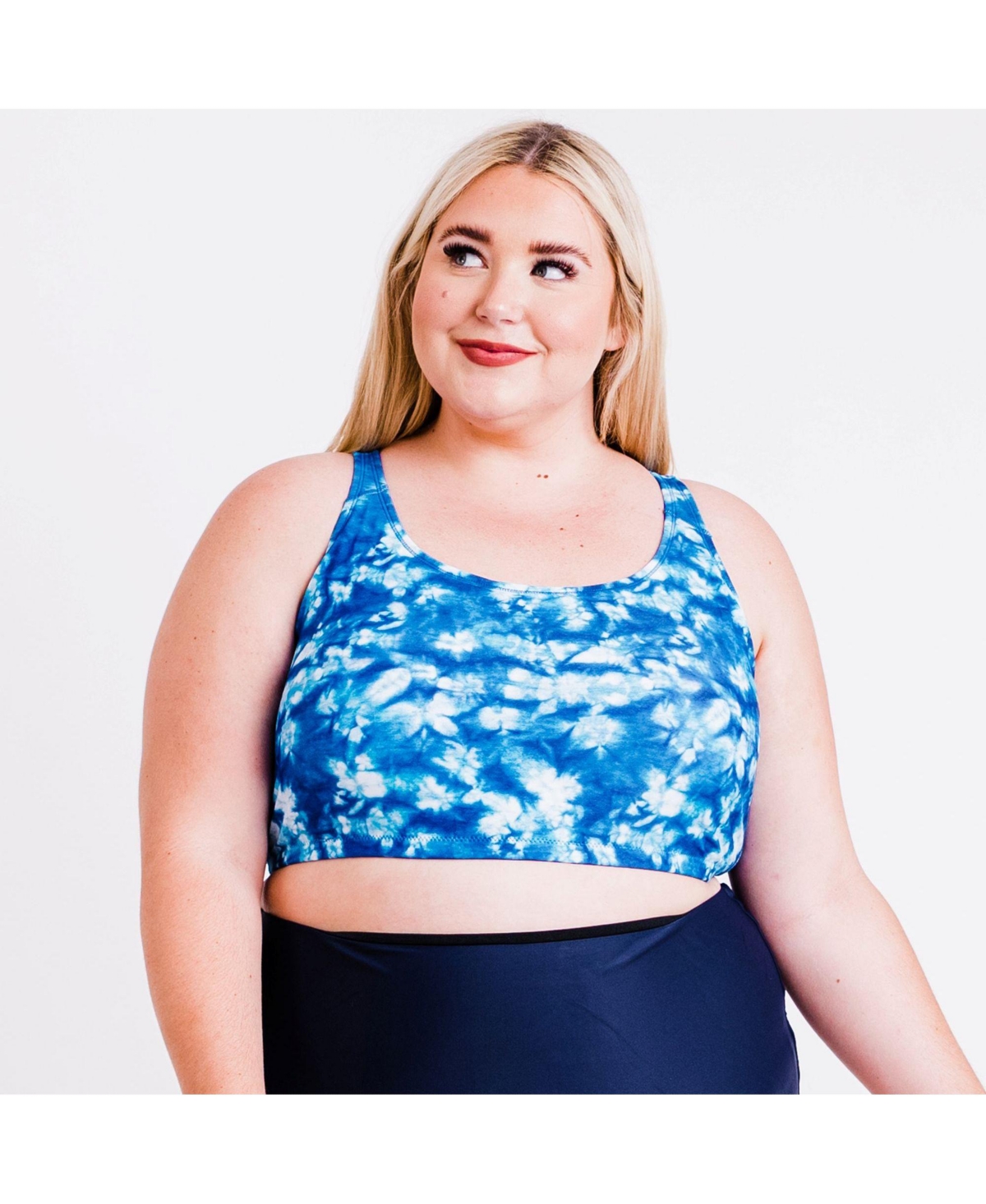 Click here for Calypsa Plus Size Racerback Swim Bra with Removabl... prices