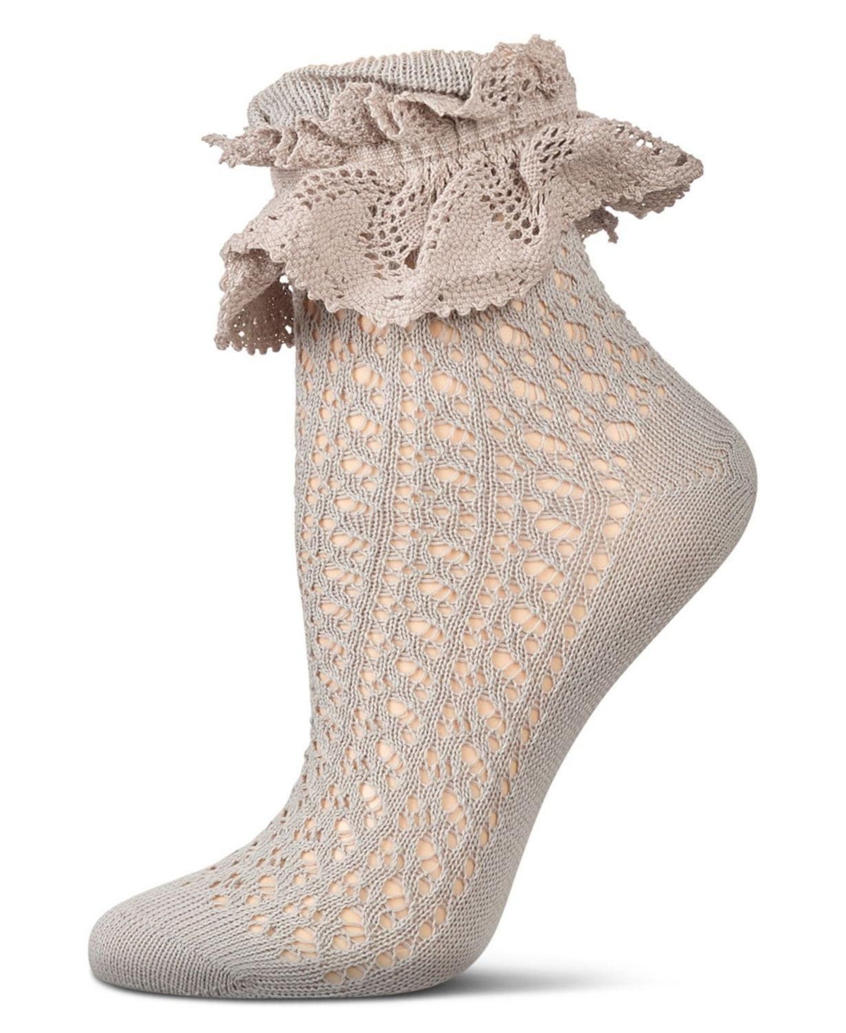 Click here for MeMoi Womens Whimsy Lace Anklet Socks - Gray prices