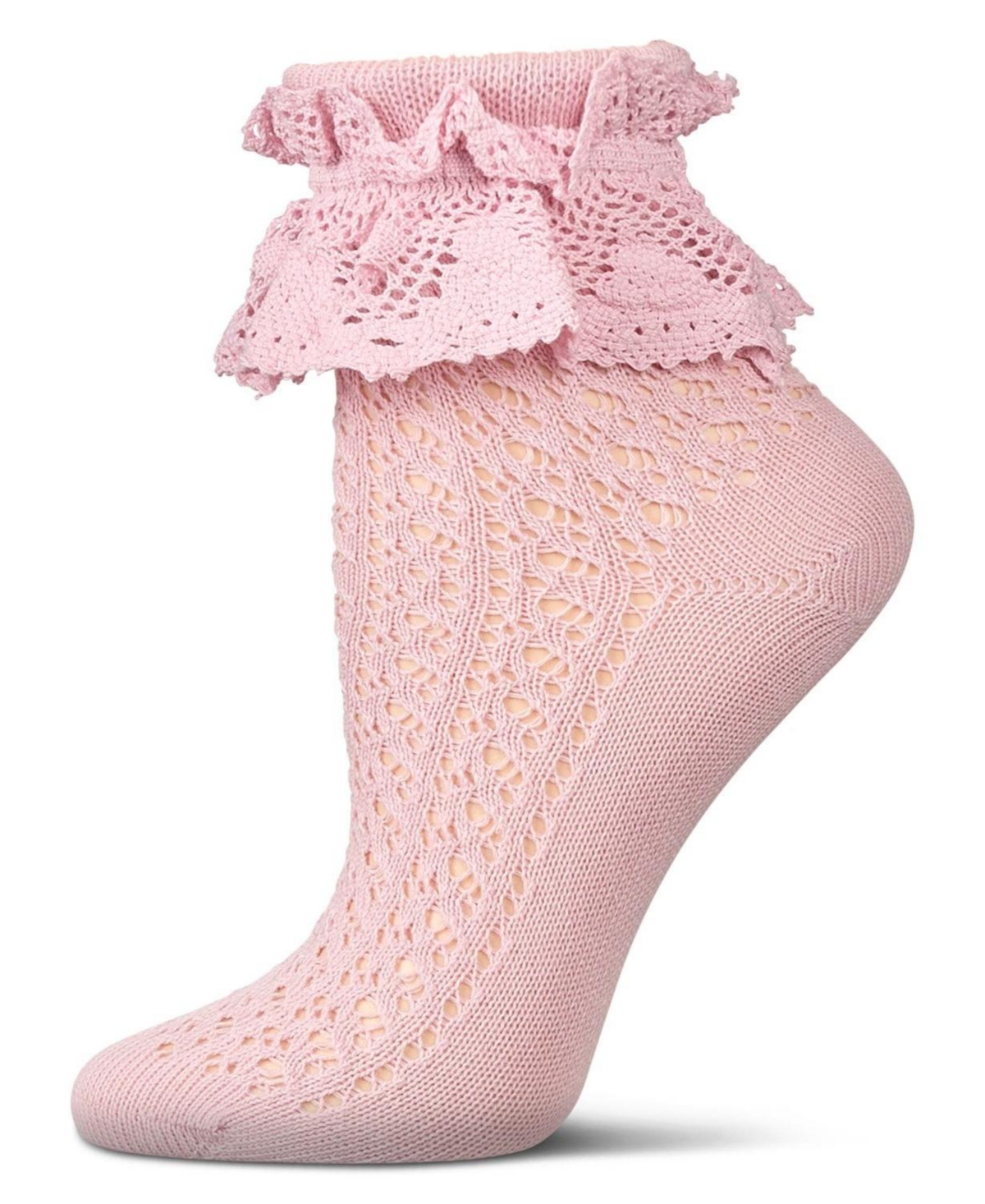 Click here for MeMoi Womens Whimsy Lace Anklet Socks - Pink prices