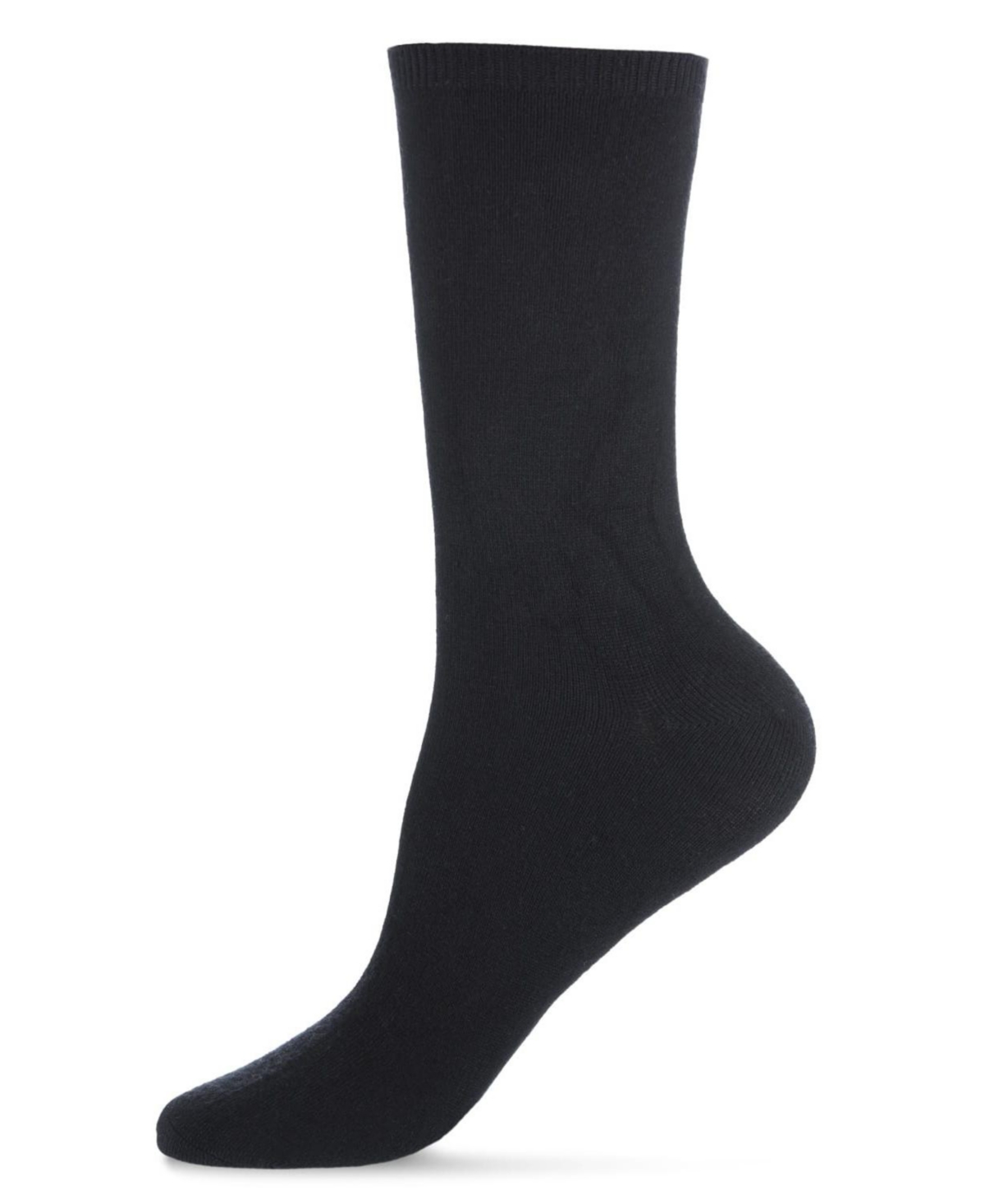 Click here for MeMoi Womens 2 Pair Pack Flat Crew Socks - Black prices