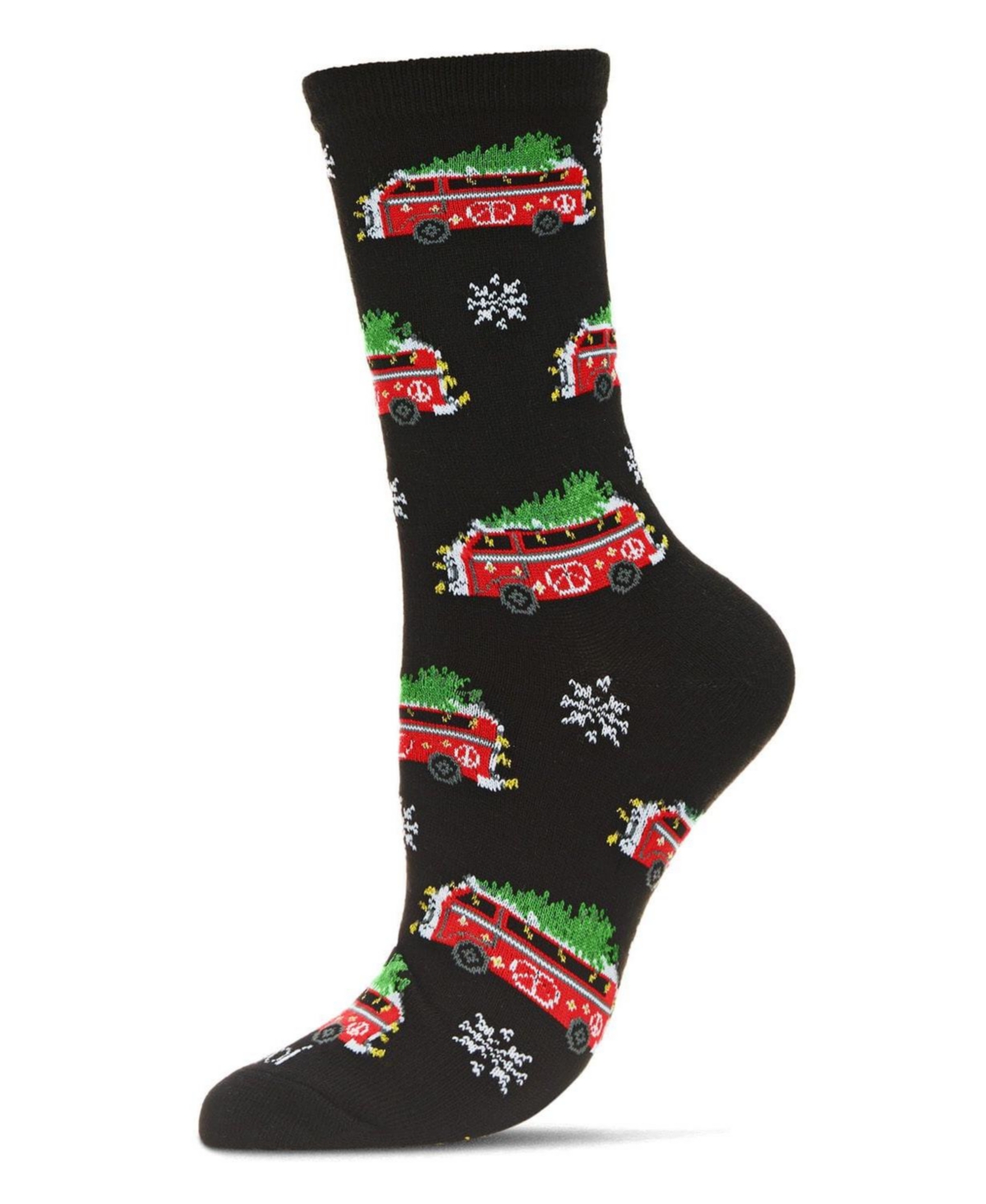 Click here for MeMoi Womens Holiday Bus Crew Socks - Black prices
