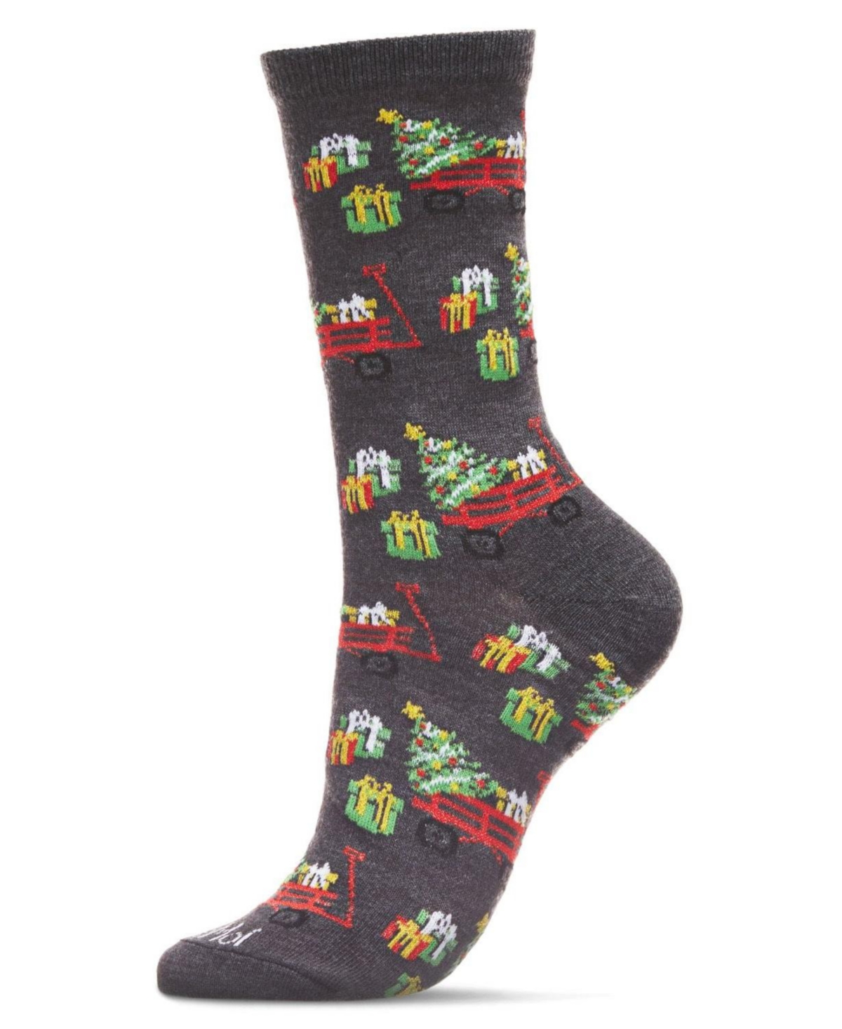 Click here for MeMoi Womens Red Wagon Holiday Crew Socks - Charco... prices