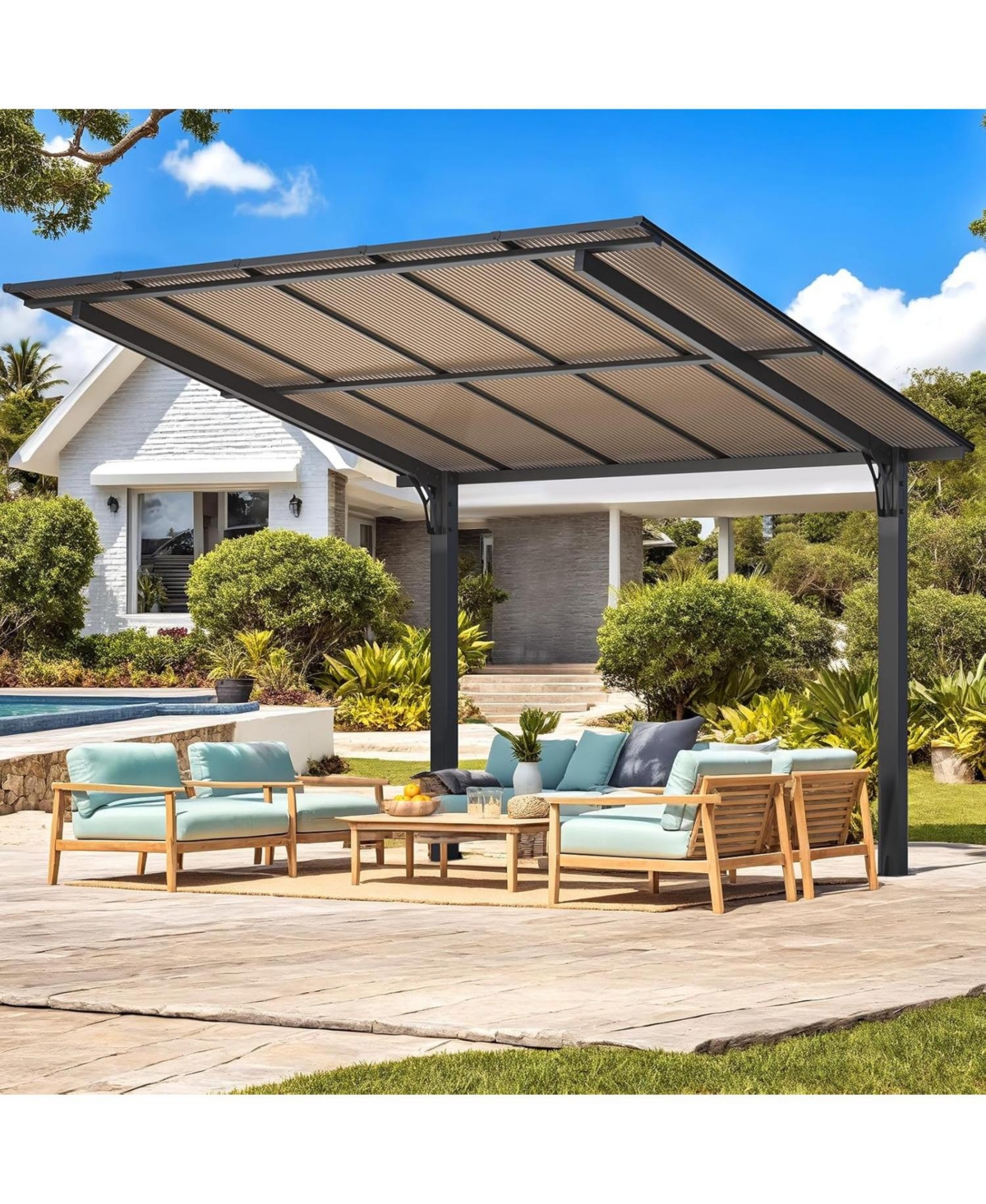 Click here for Aecojoy 10 x 10 Outdoor Gazebo Pergola Carport for... prices