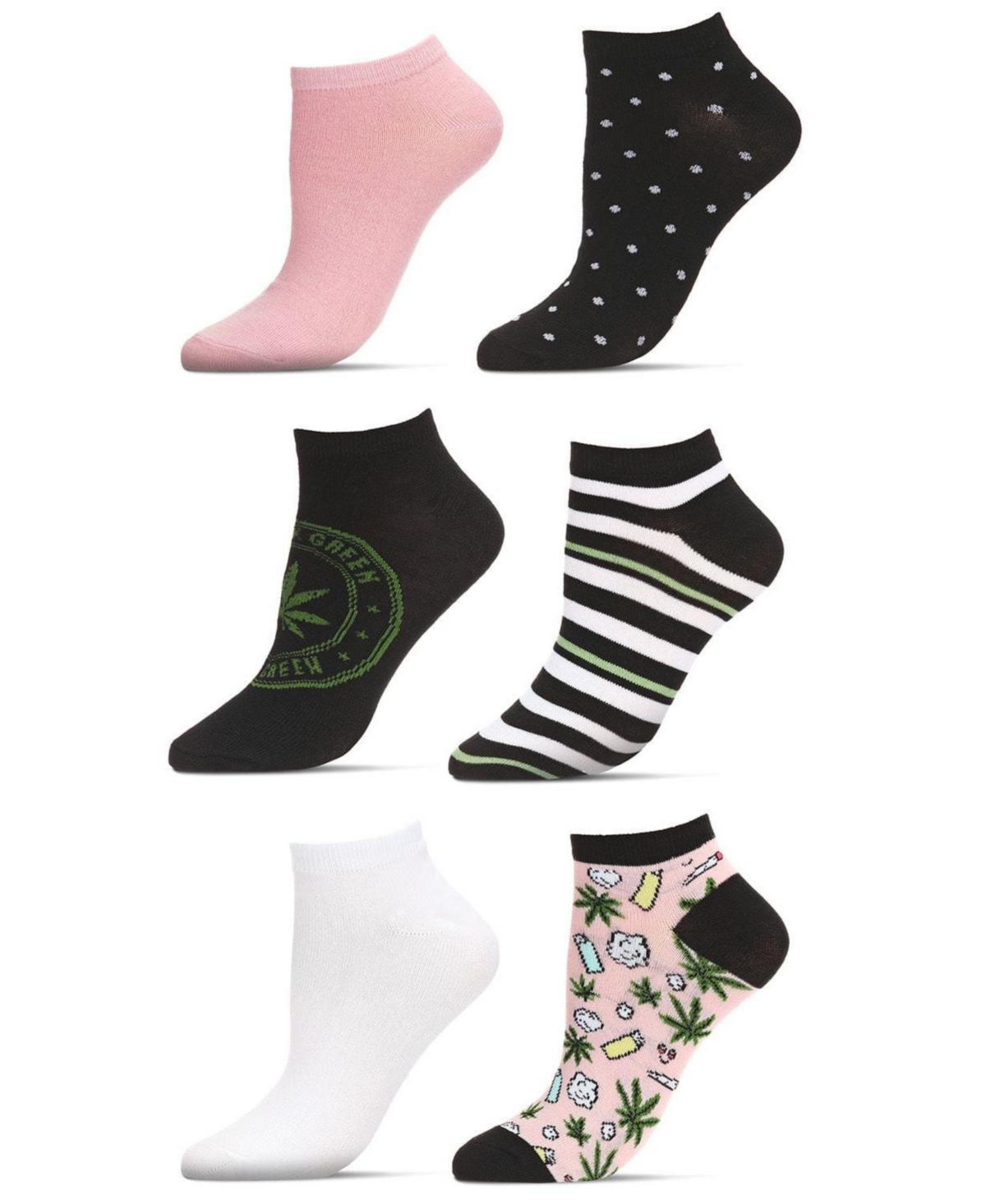Click here for MeMoi Womens 6 Pair Pack Think Green Low Cut Socks... prices