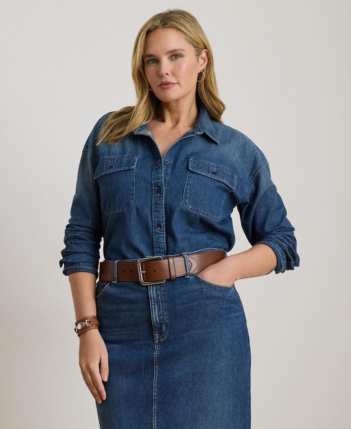 Click here for Lauren Ralph Lauren Plus Size Right-Hand-Twill Col... prices