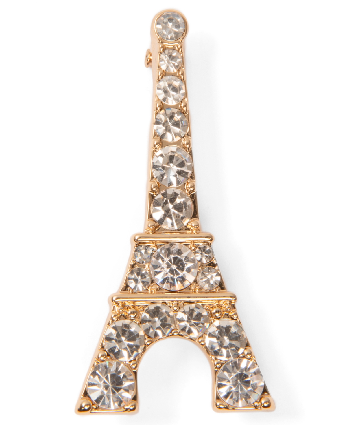 Karl Lagerfeld Paris Crystal Gold-Tone Eiffel Tower Pin - White