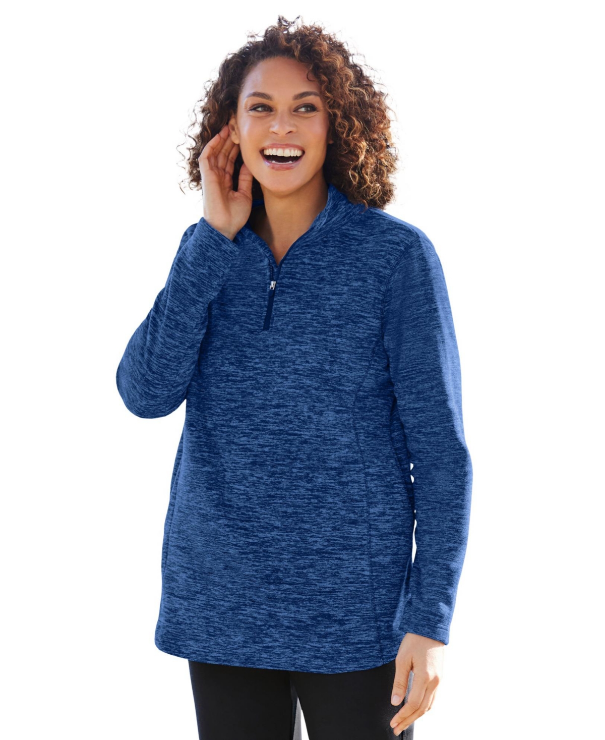 Click here for Woman Within Womens Within Microfleece Quarter-Zip... prices