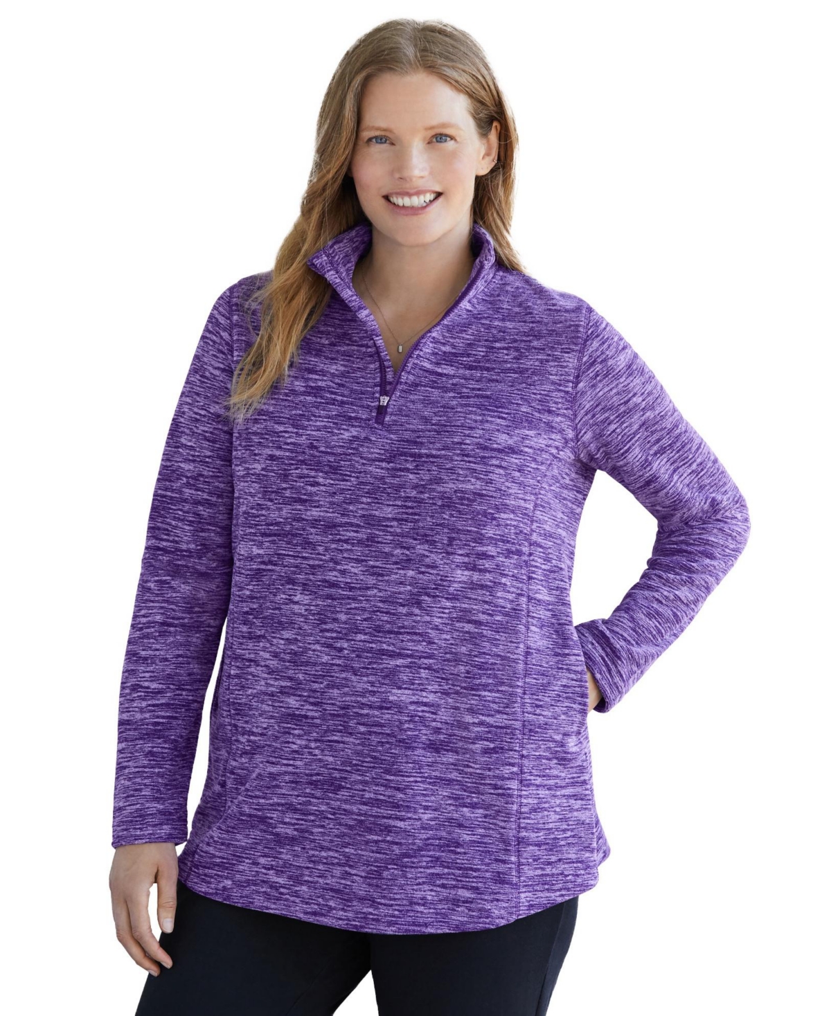 Click here for Woman Within Womens Within Microfleece Quarter-Zip... prices