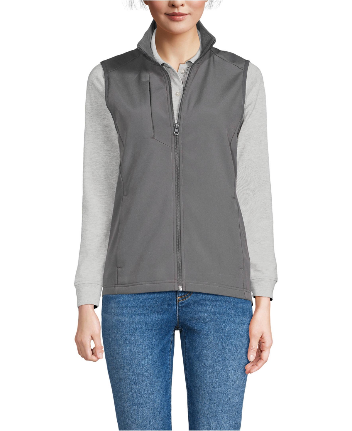 Click here for Lands End Womens Soft Shell Vest - Arctic gray prices