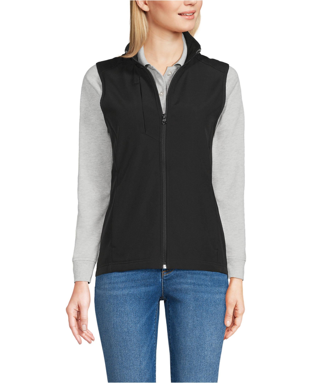 Click here for Lands End Womens Soft Shell Vest - Black prices