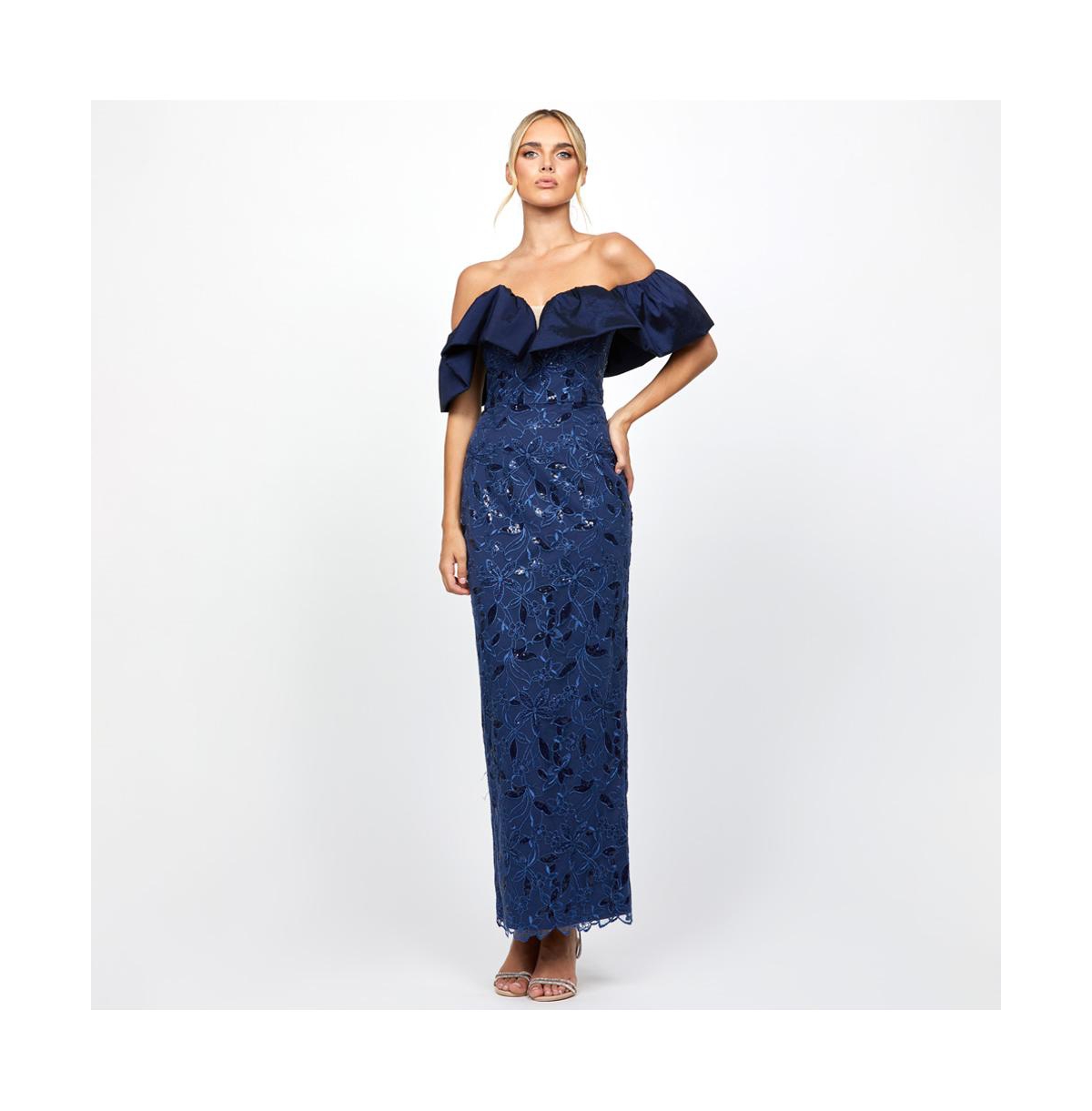 Click here for Bariano Womens Anaya Off Shoulder Midaxi - Navy prices