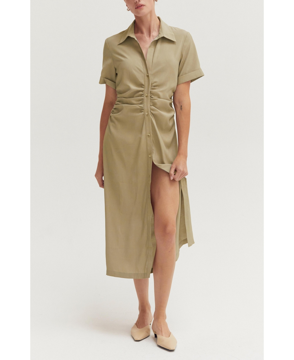 Click here for Crescent Womens Womens Edith Button Up Shirt Dress... prices