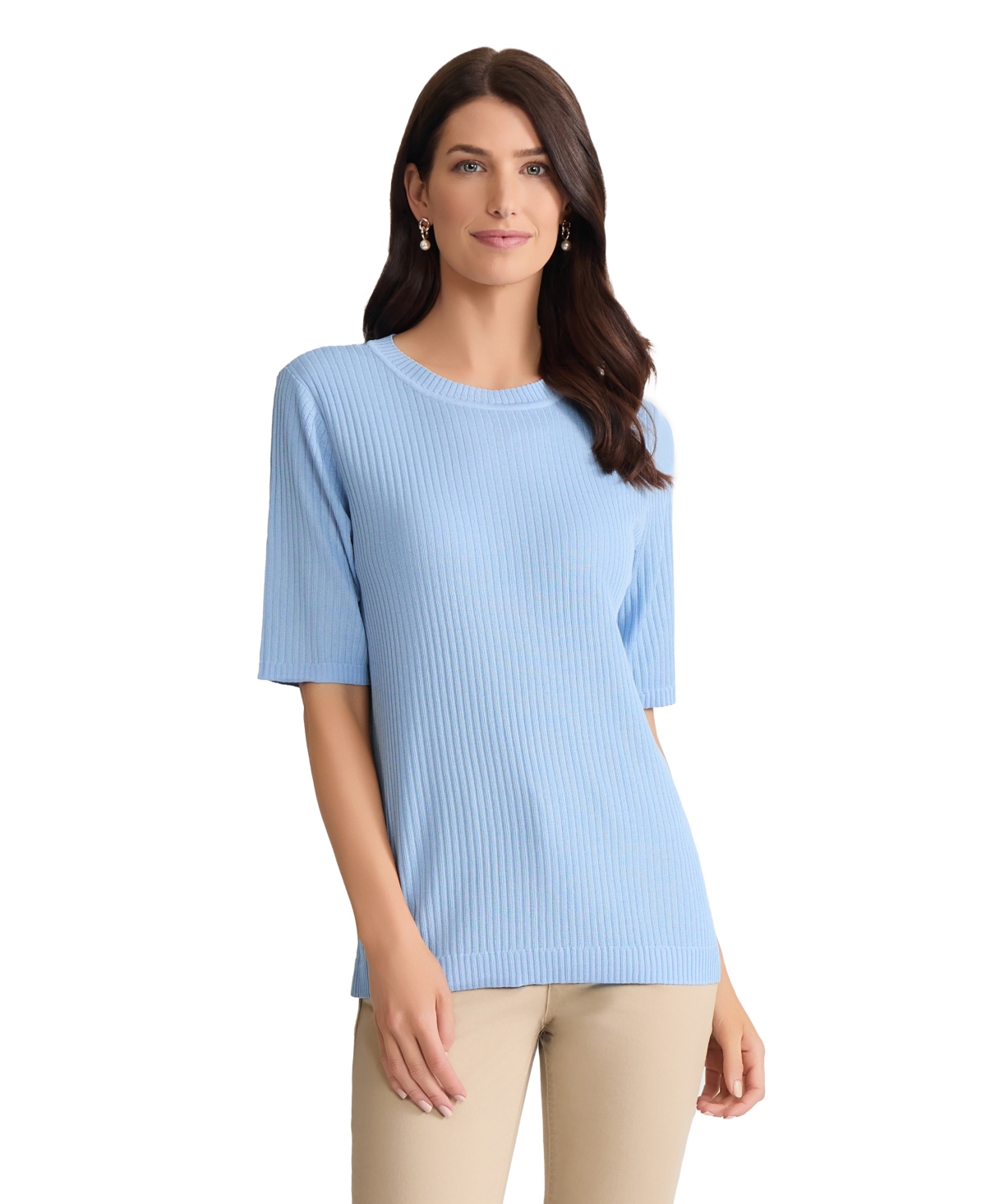 Click here for Jones New York Womens Sutton Crew Neck T-Shirt Swe... prices