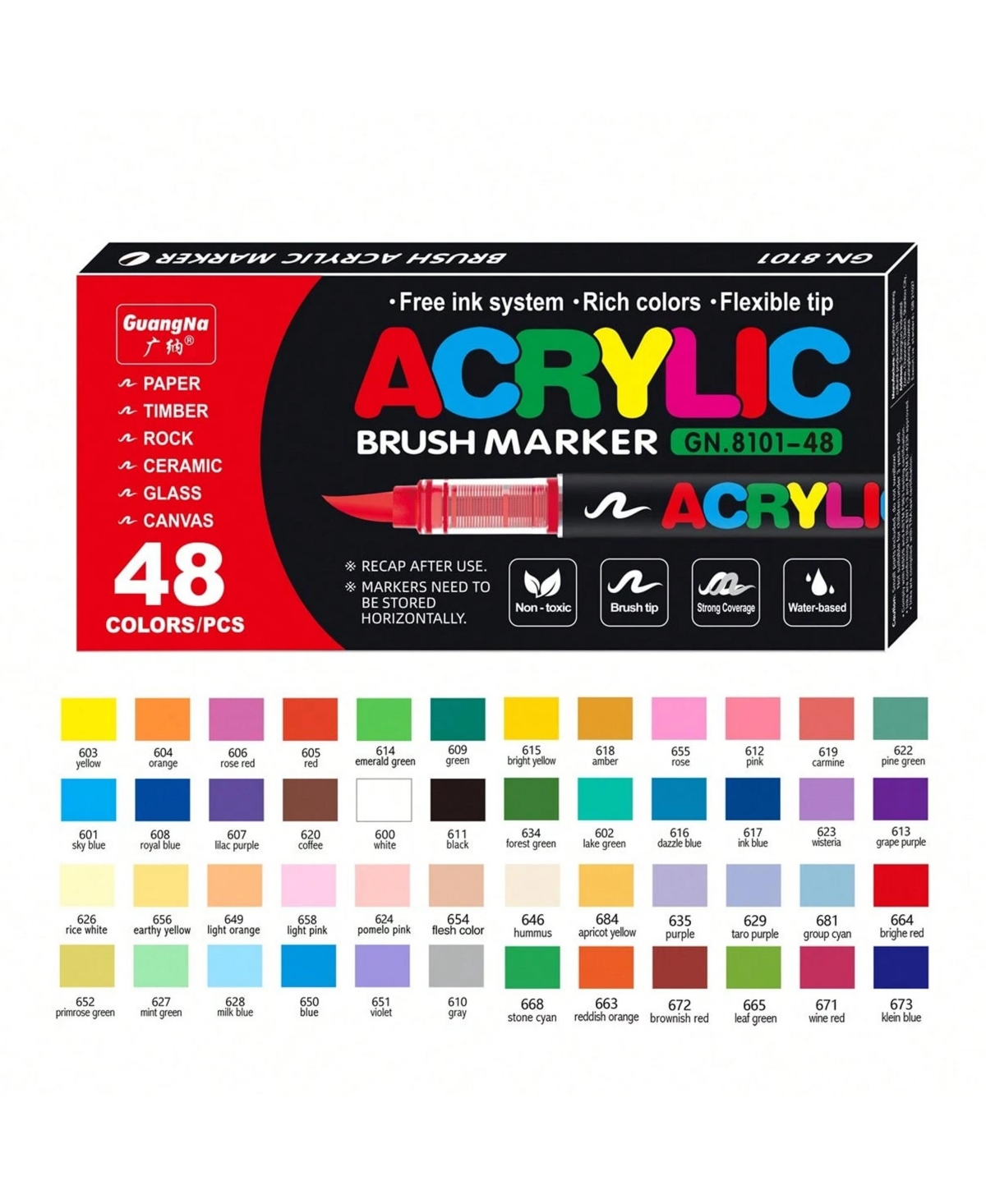 Click here for Htutwoo 48 Colors Acrylic Paint Pens  Soft Brush T... prices