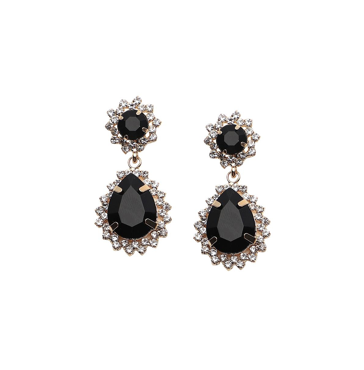 Click here for Sohi Womens Regal Drop Earrings - Black prices