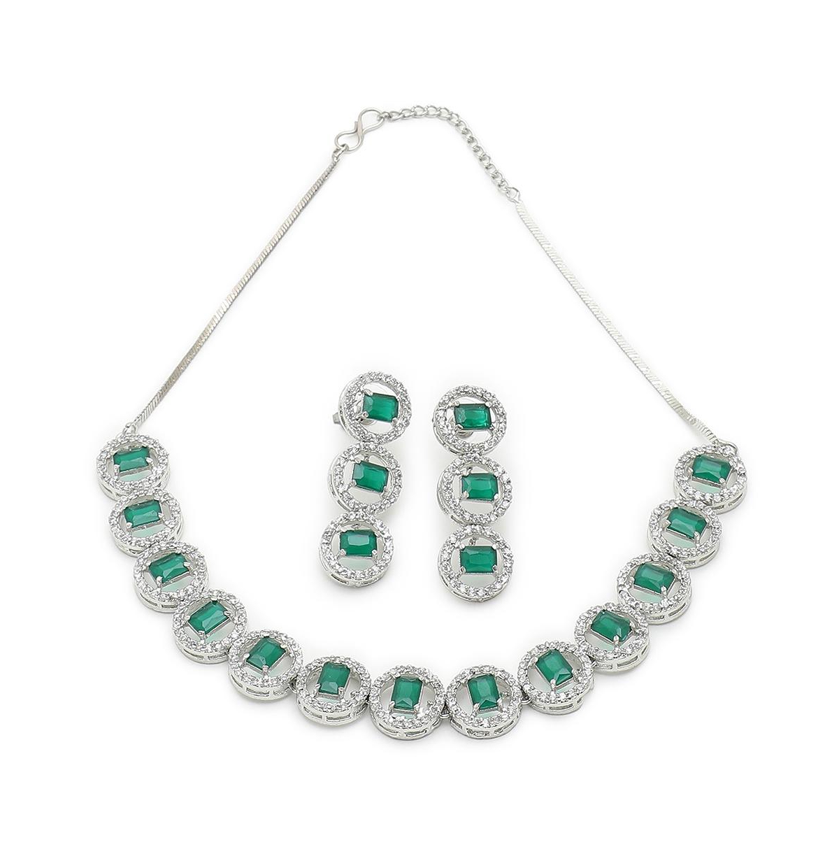 Click here for Sohi Womens Green Crystal Bling Necklace And Earri... prices