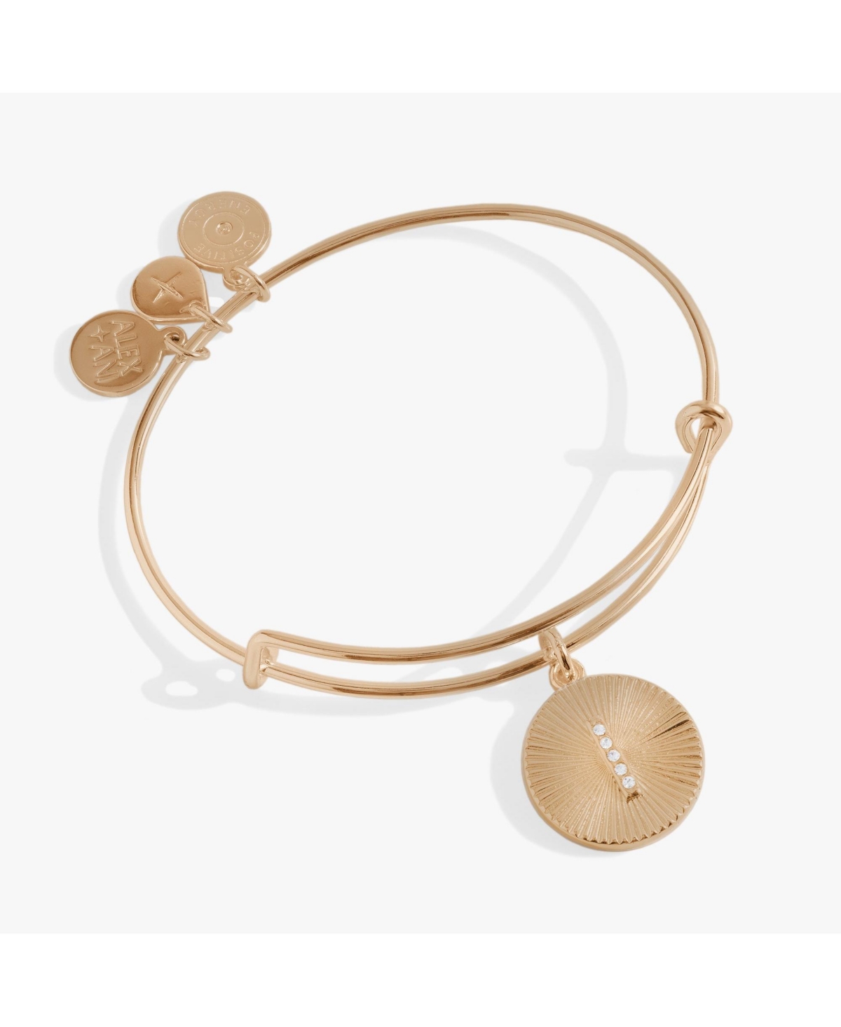 Click here for Pave Starburst Texture Initial Bangle Bracelet I -... prices
