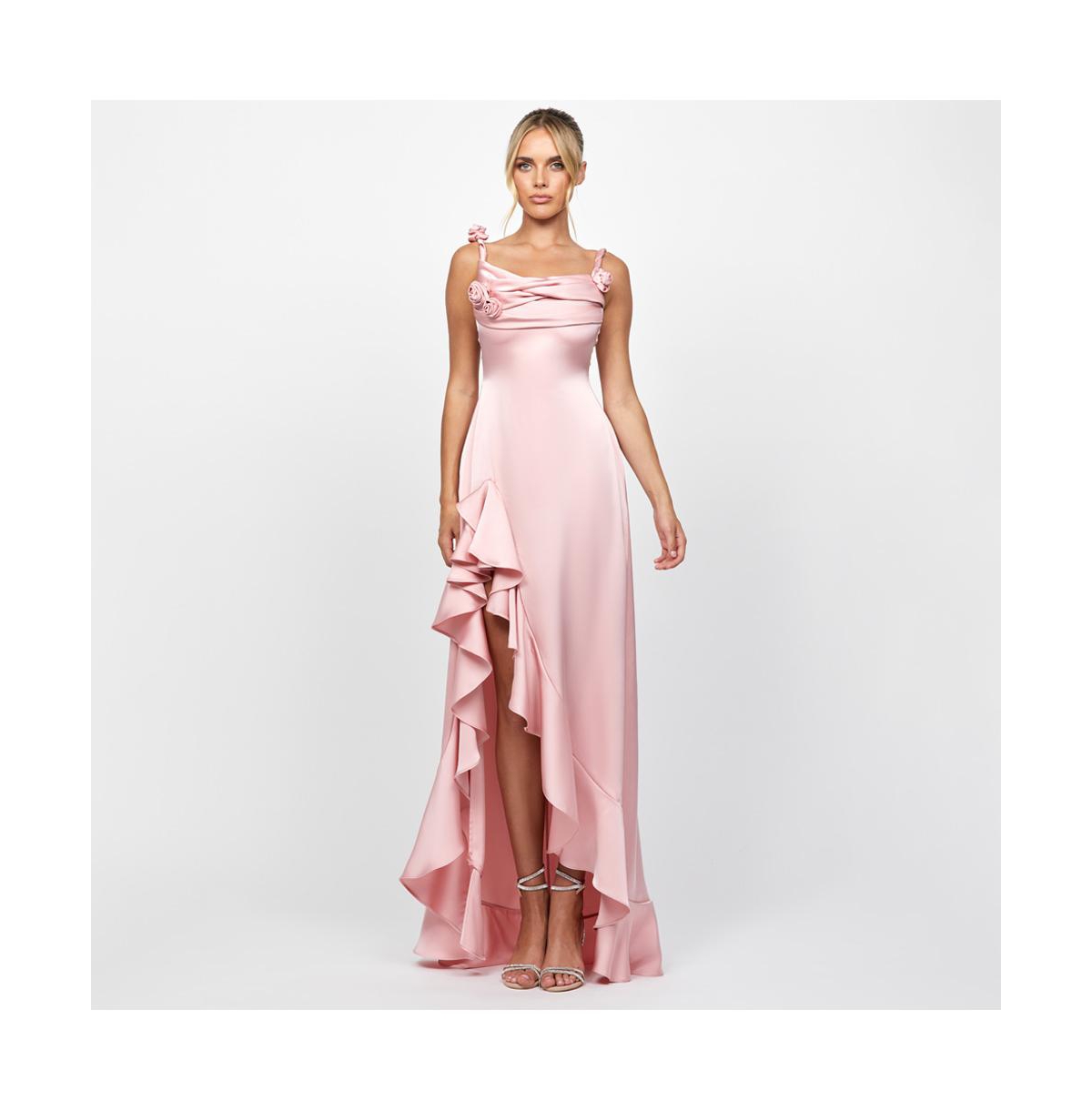 Click here for Bariano Womens Nakiyah Cowl Hi Lo Dress - Blush prices