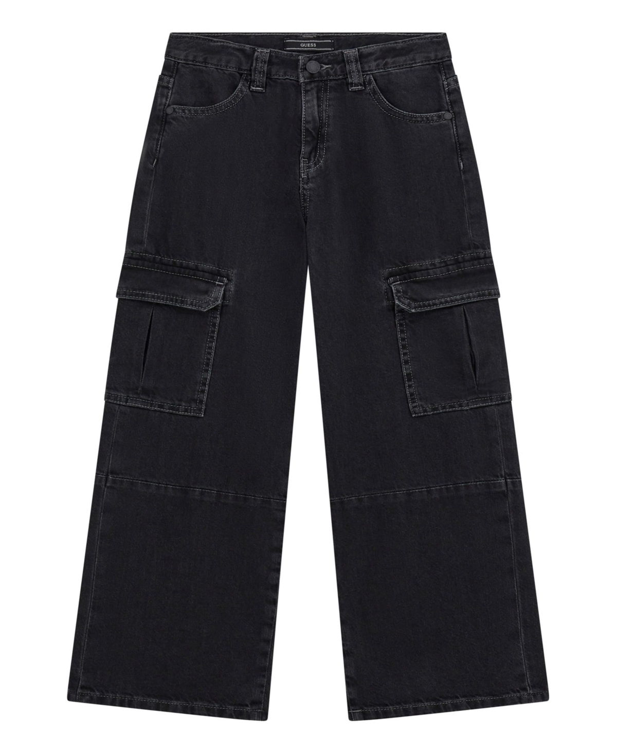 Click here for Guess Boys 8-18 Oversize Cargo Denim Jeans - Black prices