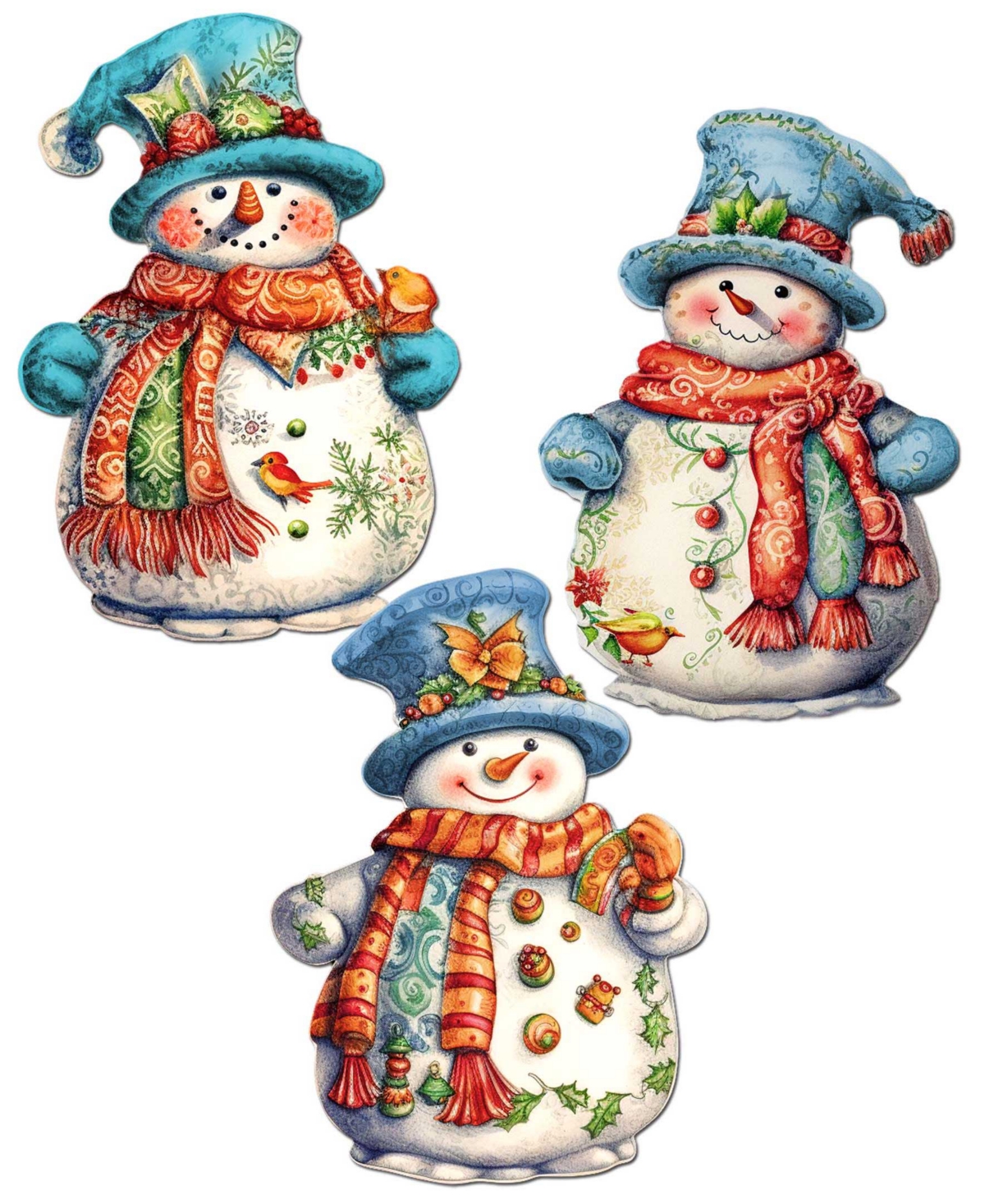 Click here for Designocracy Snowman Wooden Clip-on Ornaments  Set... prices