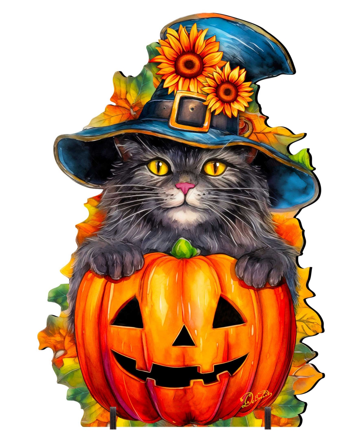 Click here for Designocracy Black Cat with Pumpkin Outdoor Decor... prices