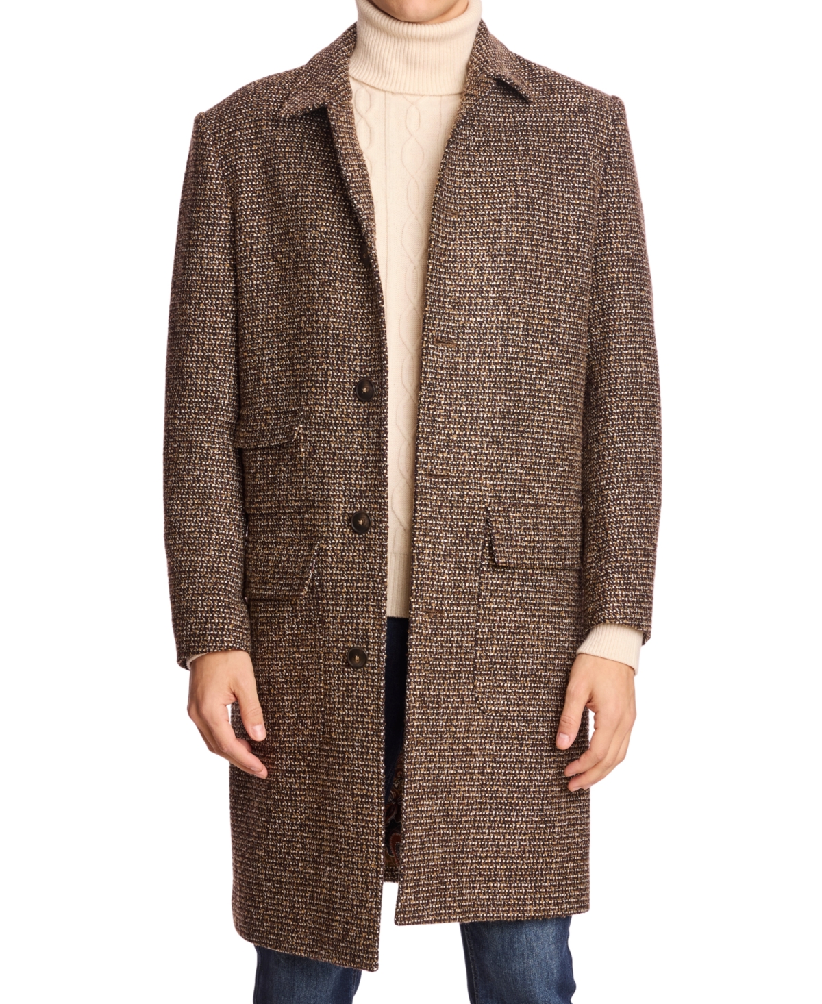 Click here for Paisley & Gray Mens Textured Oversized Coat - Brow... prices