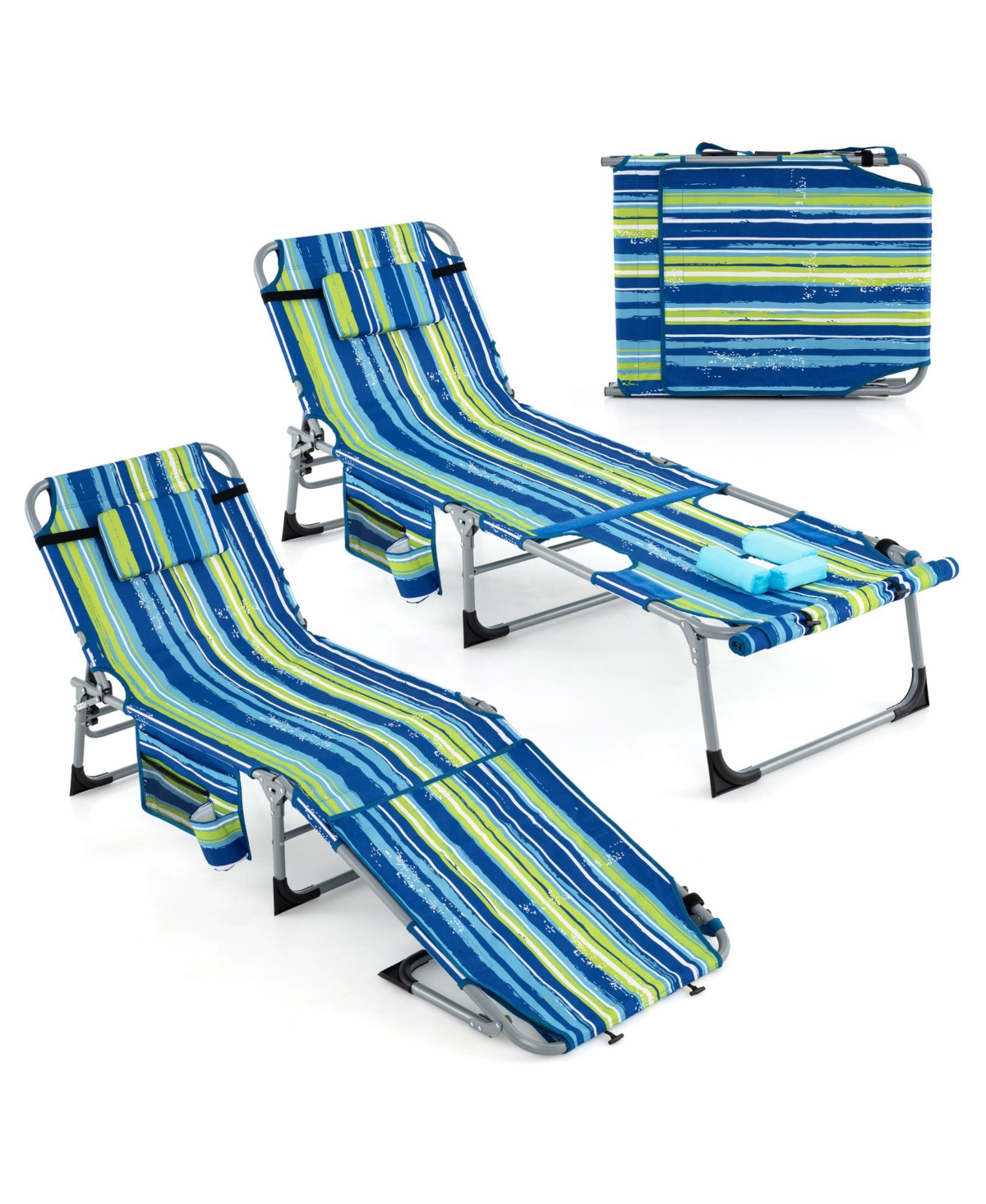 Click here for Outdoor Folding Chaise 5-Position Lounge Chair wit... prices
