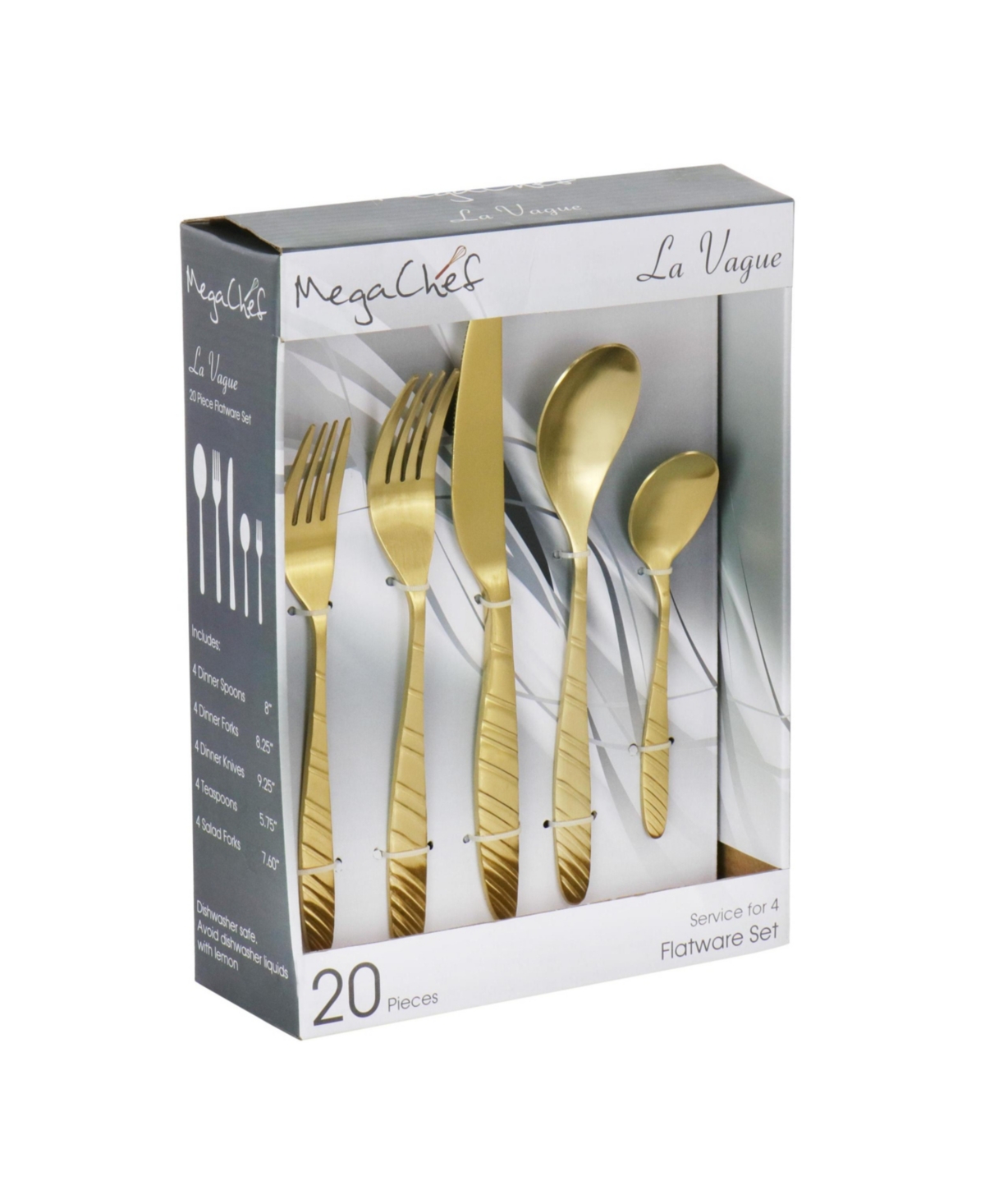 Click here for Megachef La Vague 20 Piece Flatware Utensil Set  S... prices