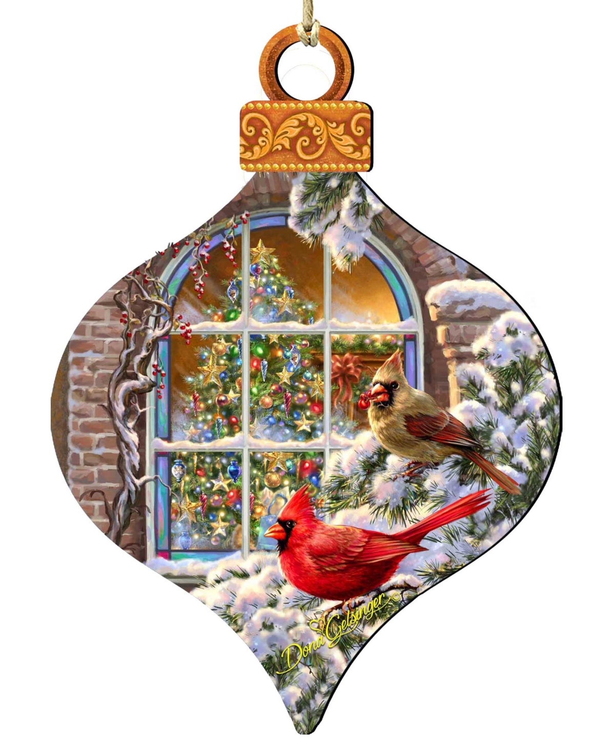 Click here for Designocracy Winter House Cardinals Holiday Orname... prices