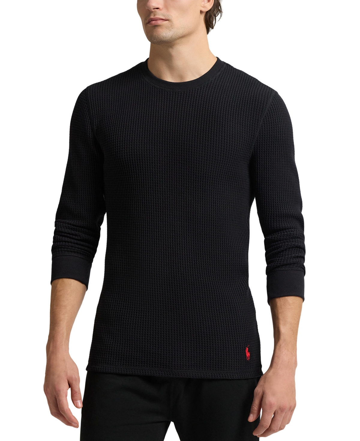 Polo Ralph Lauren Mens Long Sleeves Thermal Sleep T-Shirt - Polo Black