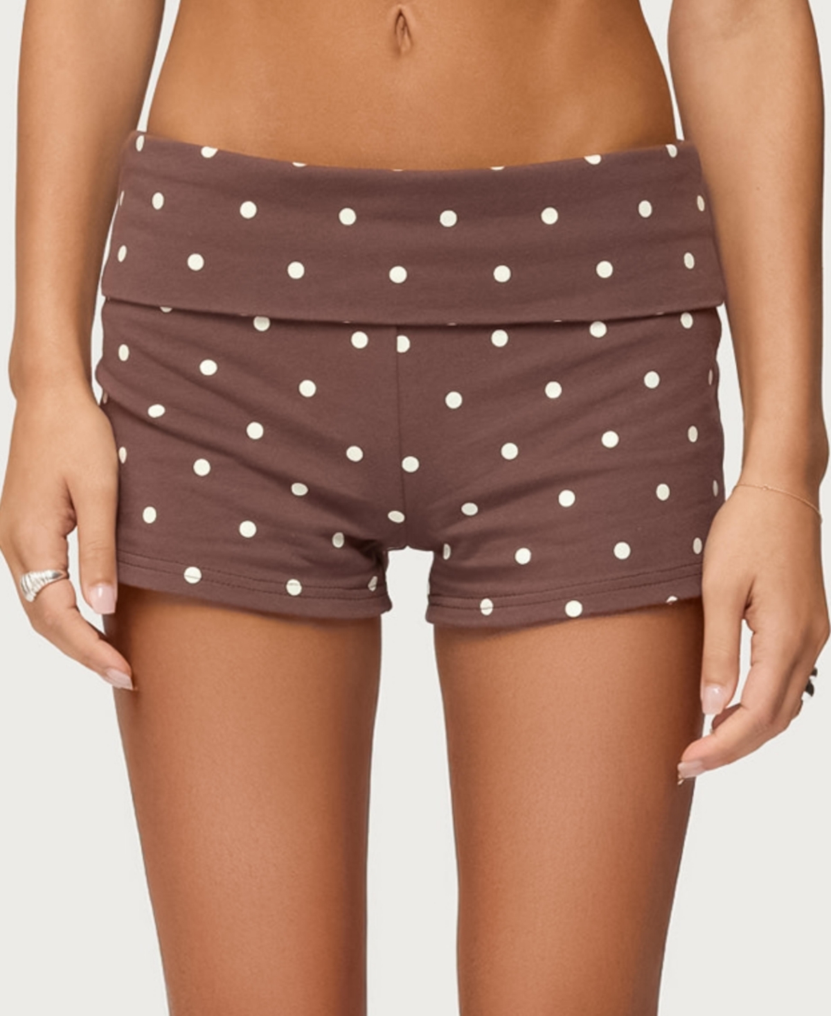 Click here for Edikted Womens Chelsie Polka Dot Foldover Shorts -... prices