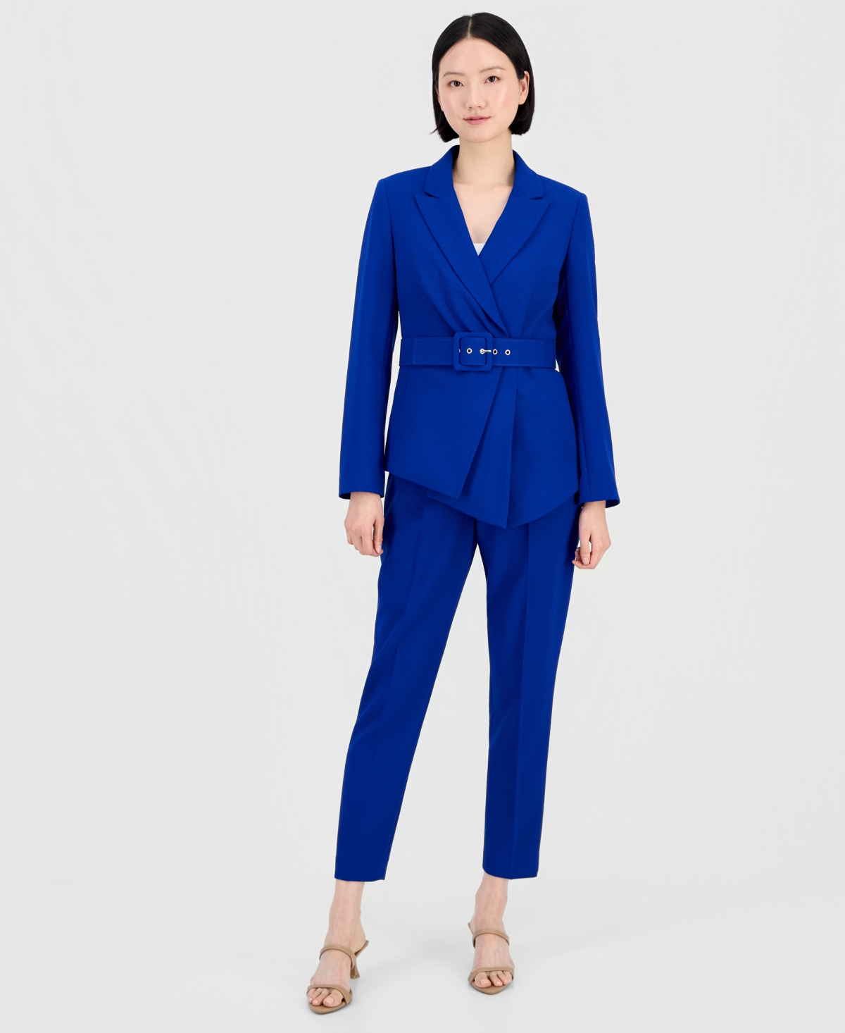 Click here for Tahari Asl Womens Belted Asymmetrical Jacket & Sli... prices