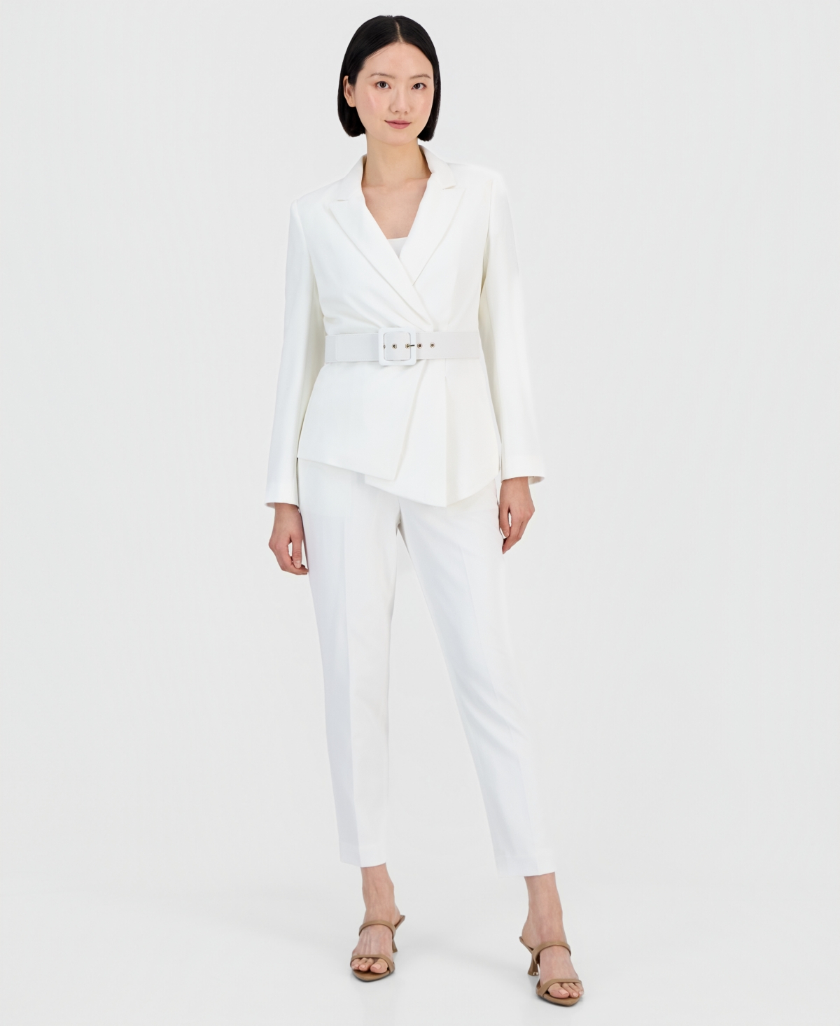 Click here for Tahari Asl Womens Belted Asymmetrical Jacket & Sli... prices