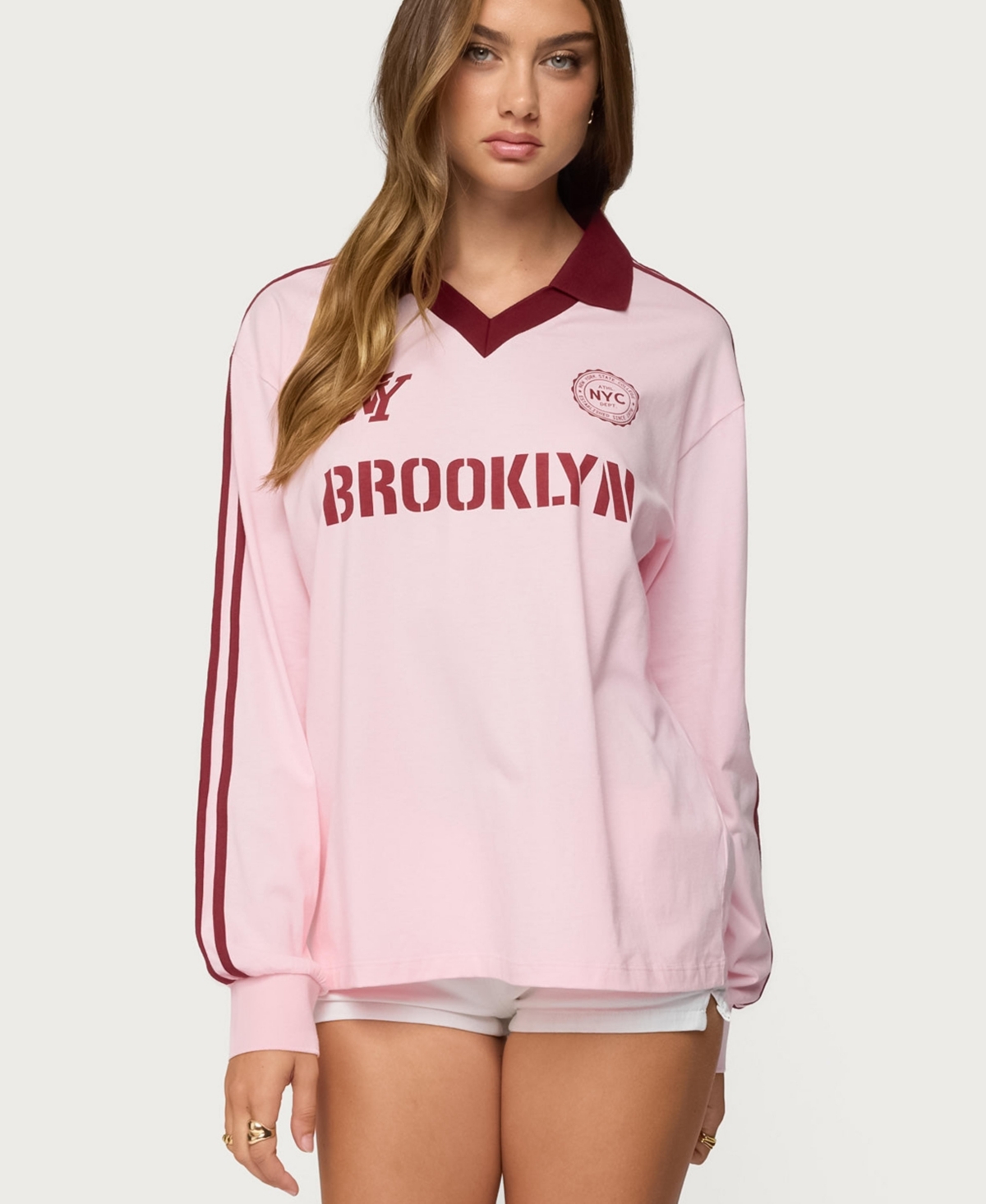 Click here for Edikted Womens Brooklyn Contrast Oversized Polo To... prices